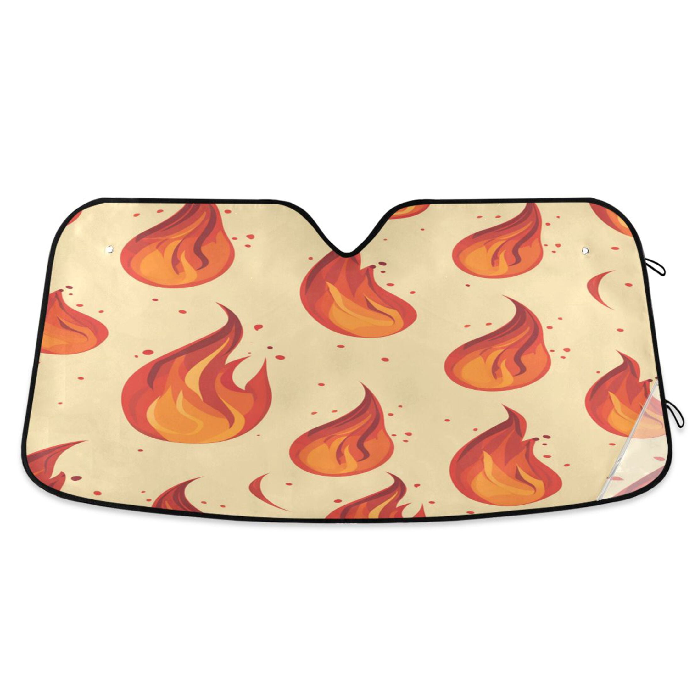 Cartoon Flames Windshield Sun Shade Automobile Visor Accordion Folding ...