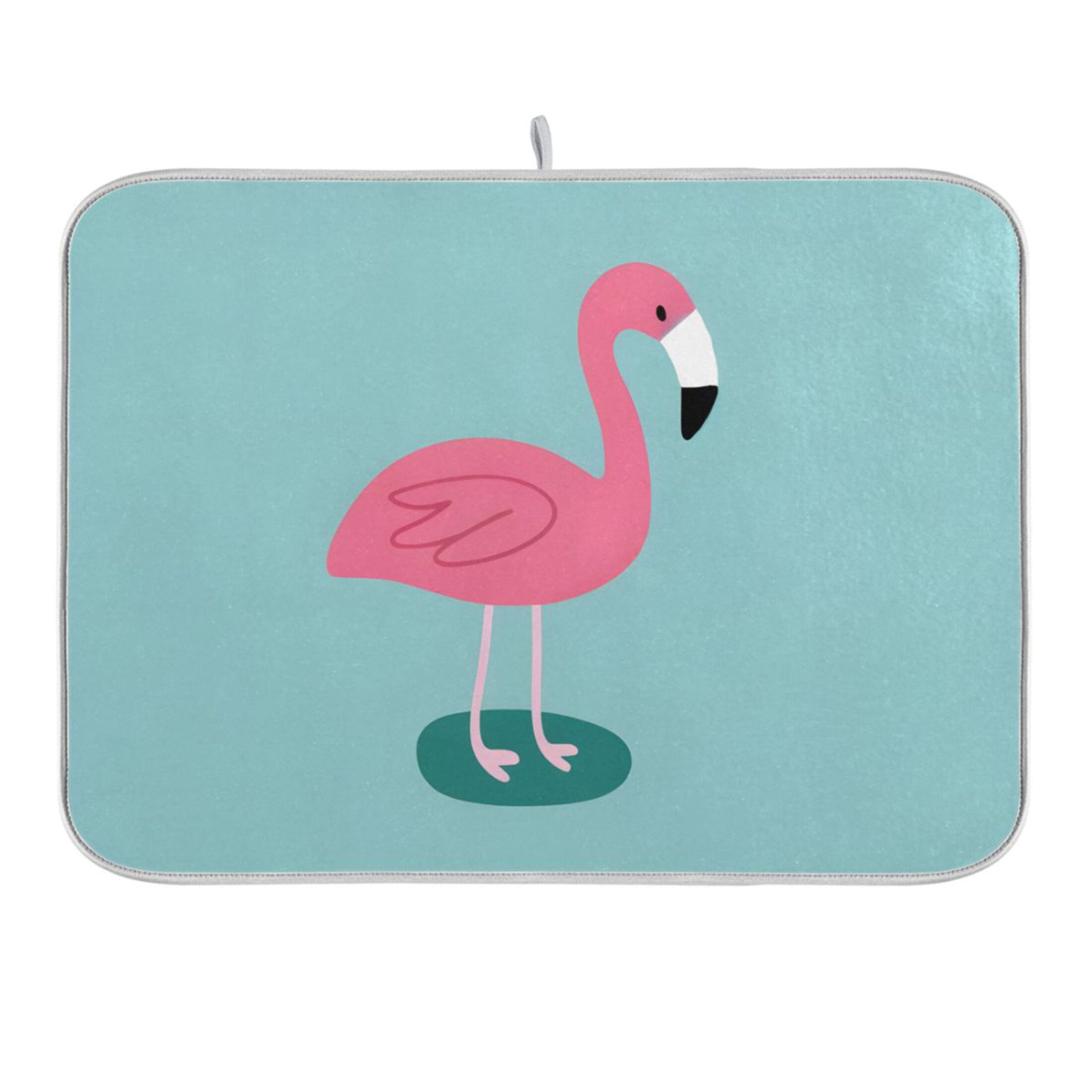 Cartoon Flamingo Dish Drying Mat for Kitchen Counter 18x24 In Absorbent ...