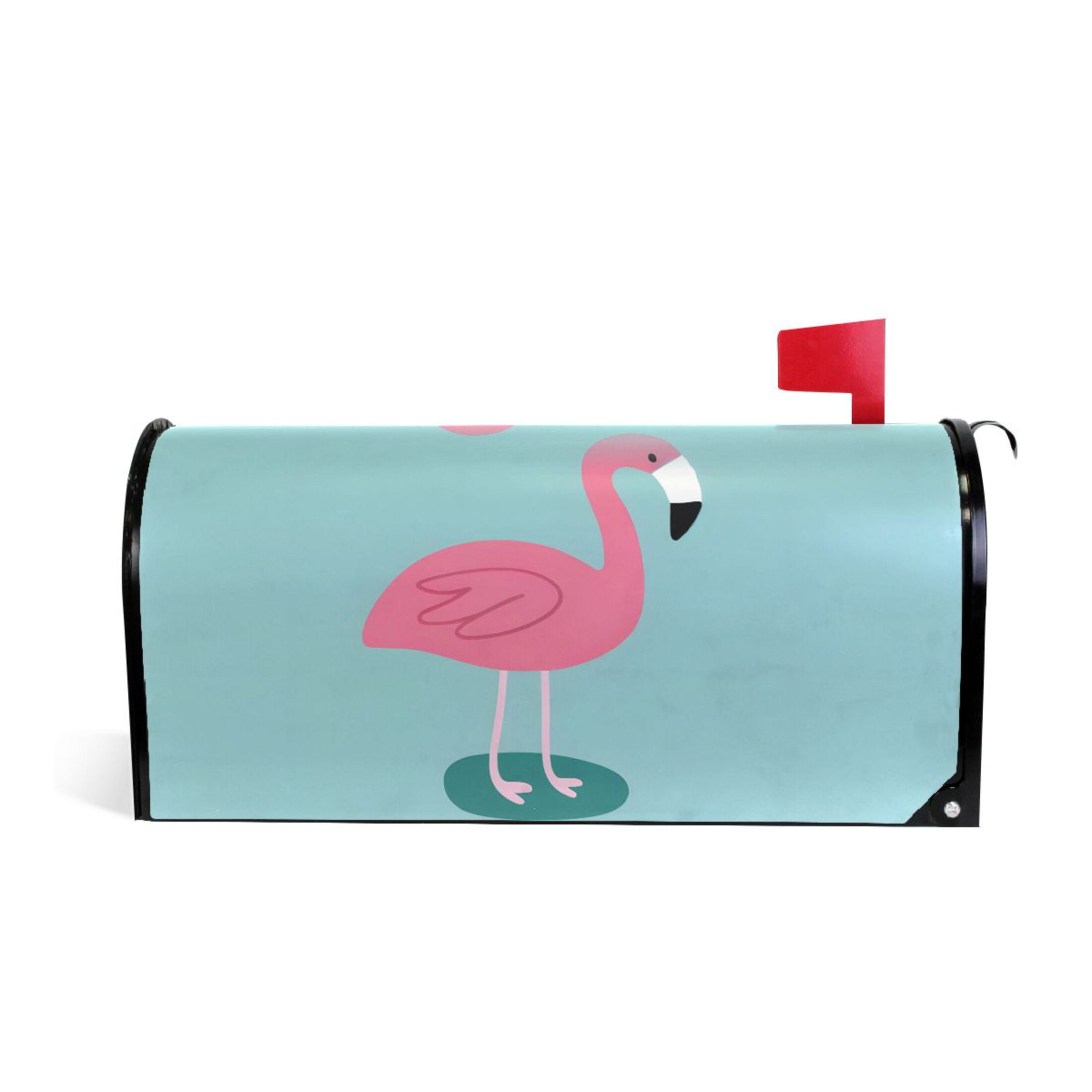 Cartoon Flamingo Mailbox Covers Magnetic Post Box Cover Wraps Standard ...