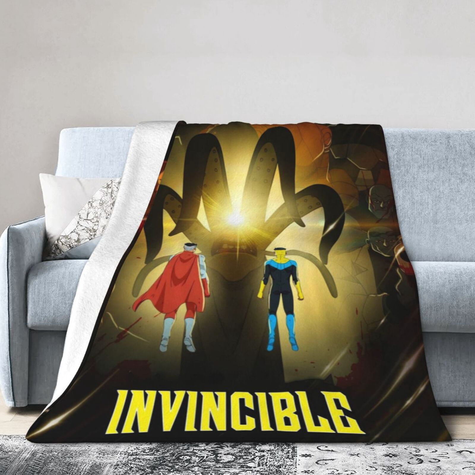 Cartoon Flannel Blanket Hero Invincible Funny Ultra-Soft Warm Throw ...