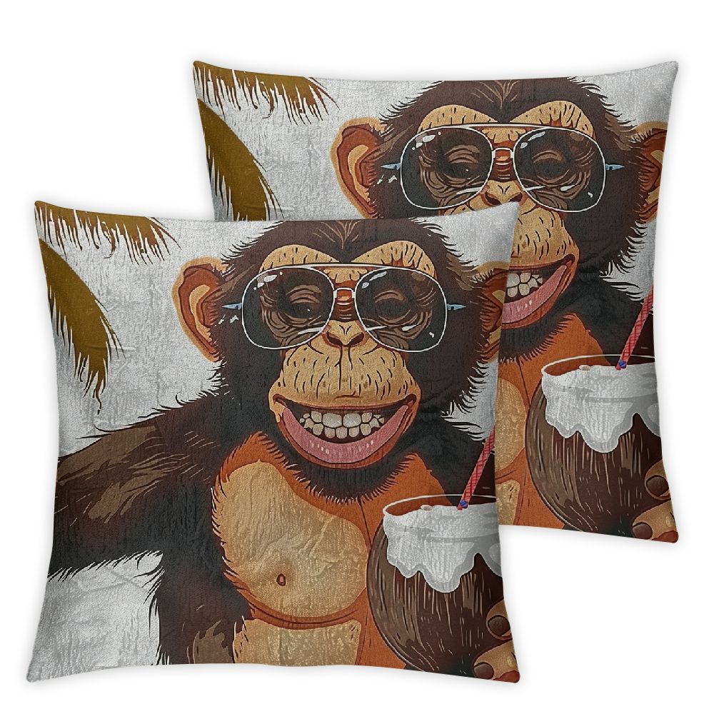 Cartoon Flannel Fleece Pillow Cushion Cover, Happy Holding a Cocktail ...