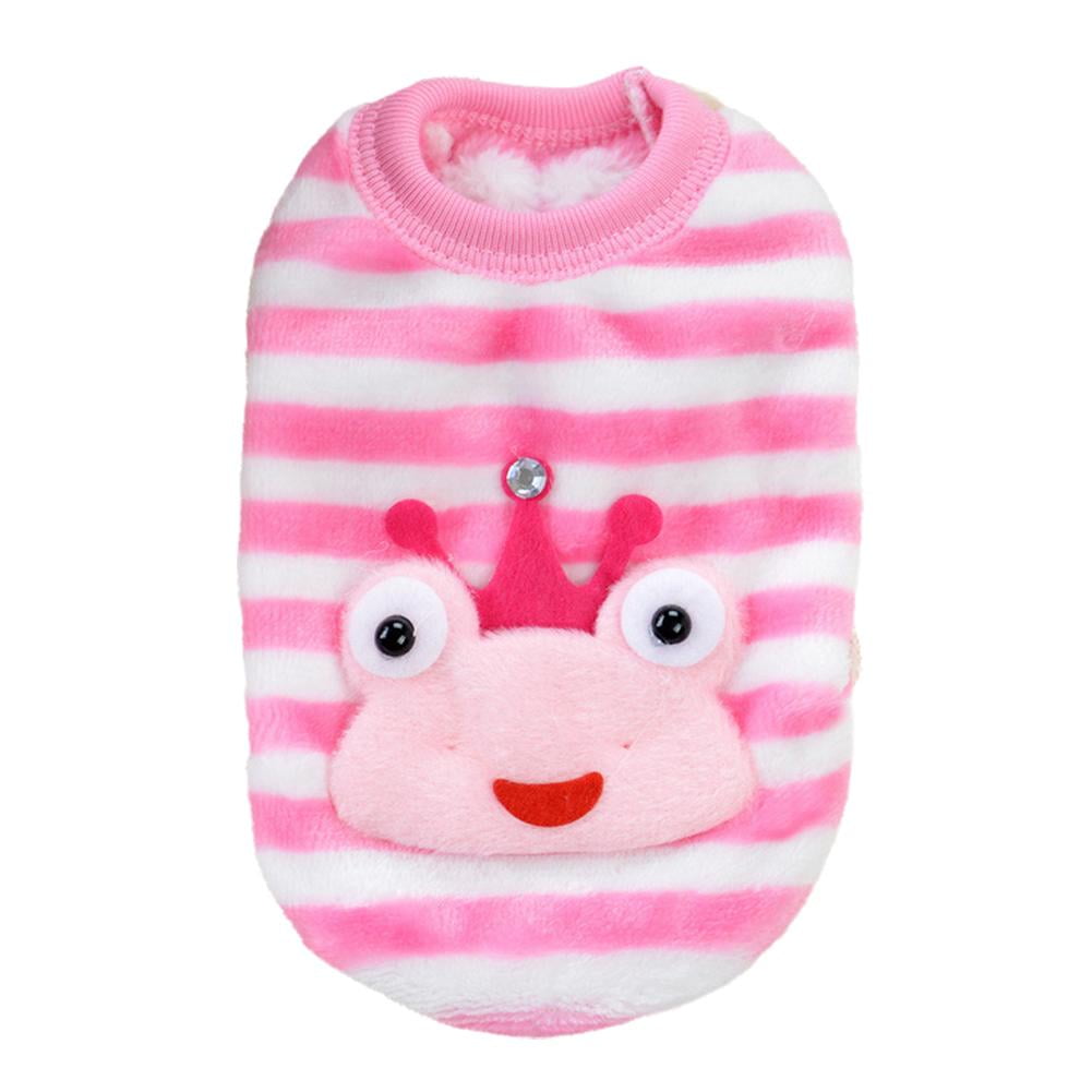 Cartoon Flannel Warm Teacup Dog Puppy Cat Teddy Clothes Pet Supplies ...