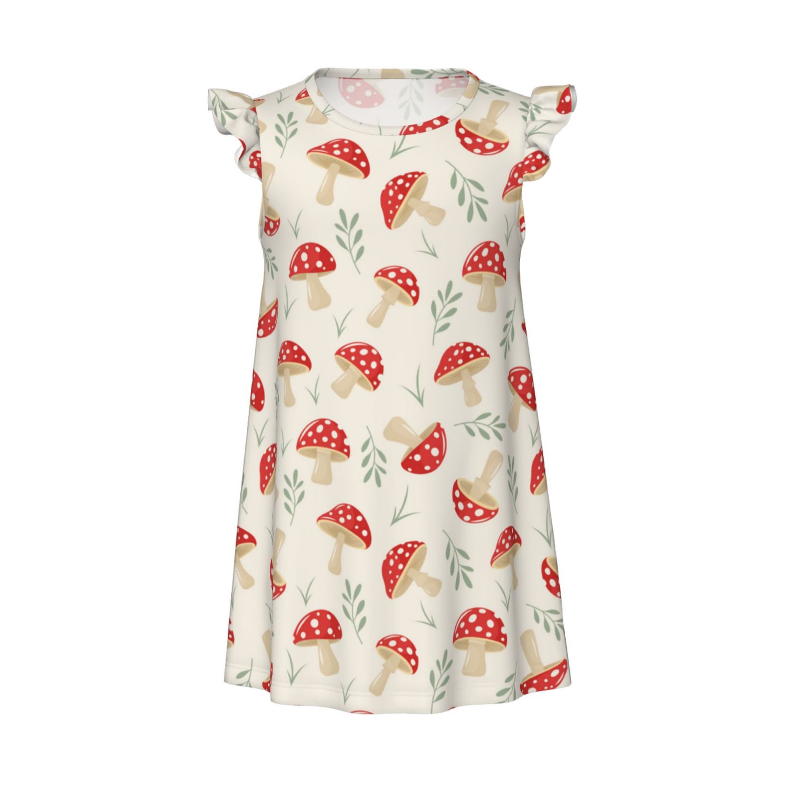 Cartoon Flat Mushrooms Girls Nightgowns, Pajamas for Girls, Soft ...