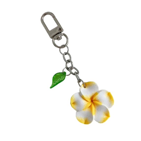 Cartoon Flower Keychain Frangipani Design Lightweight Sturdy Acrylic ...