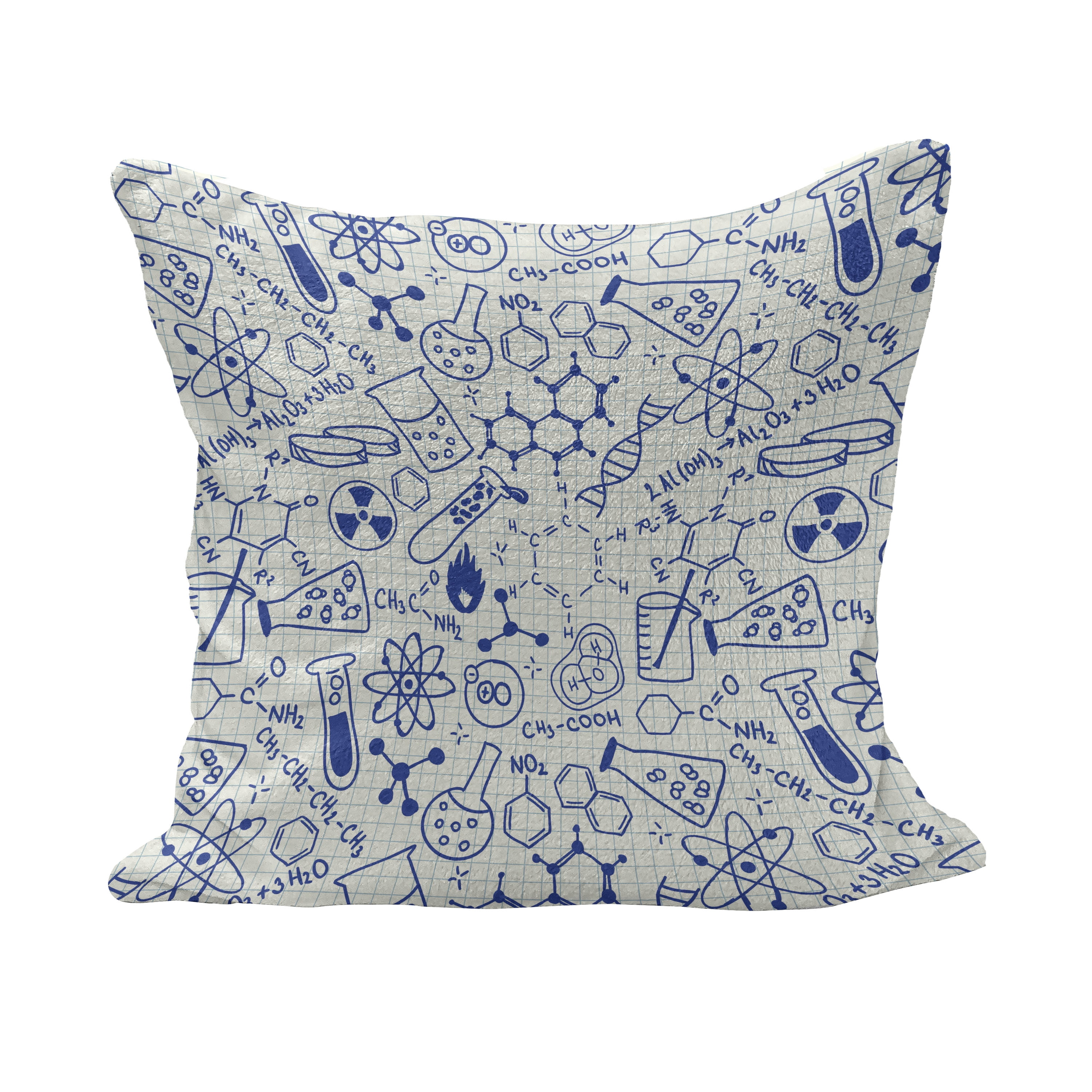 Cartoon Fluffy Throw Pillow Cushion Cover, Science Chemistry Geometry ...