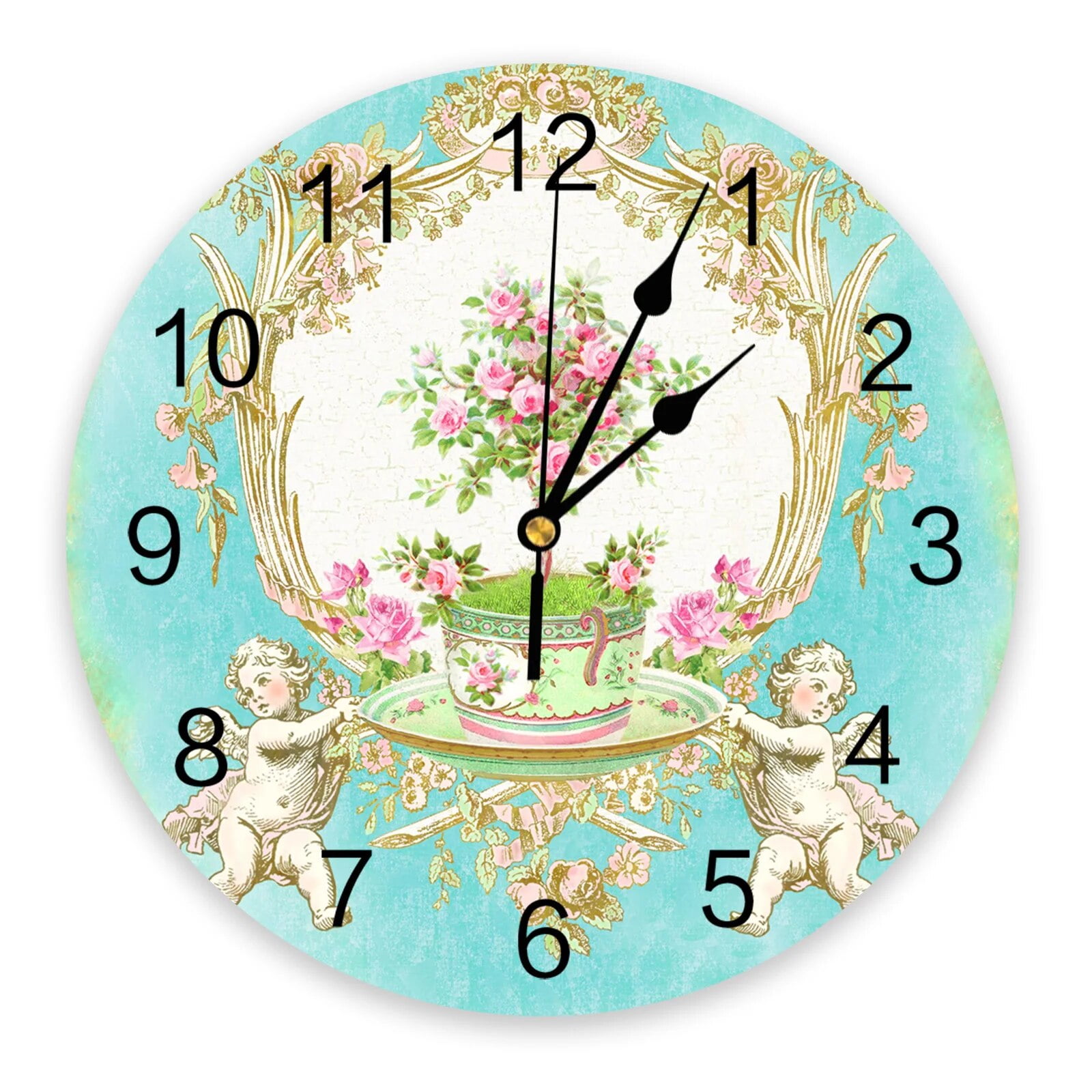 Cartoon Food Ice Cream Cup Wall Clock Home Decor Bedroom Silent Oclock ...