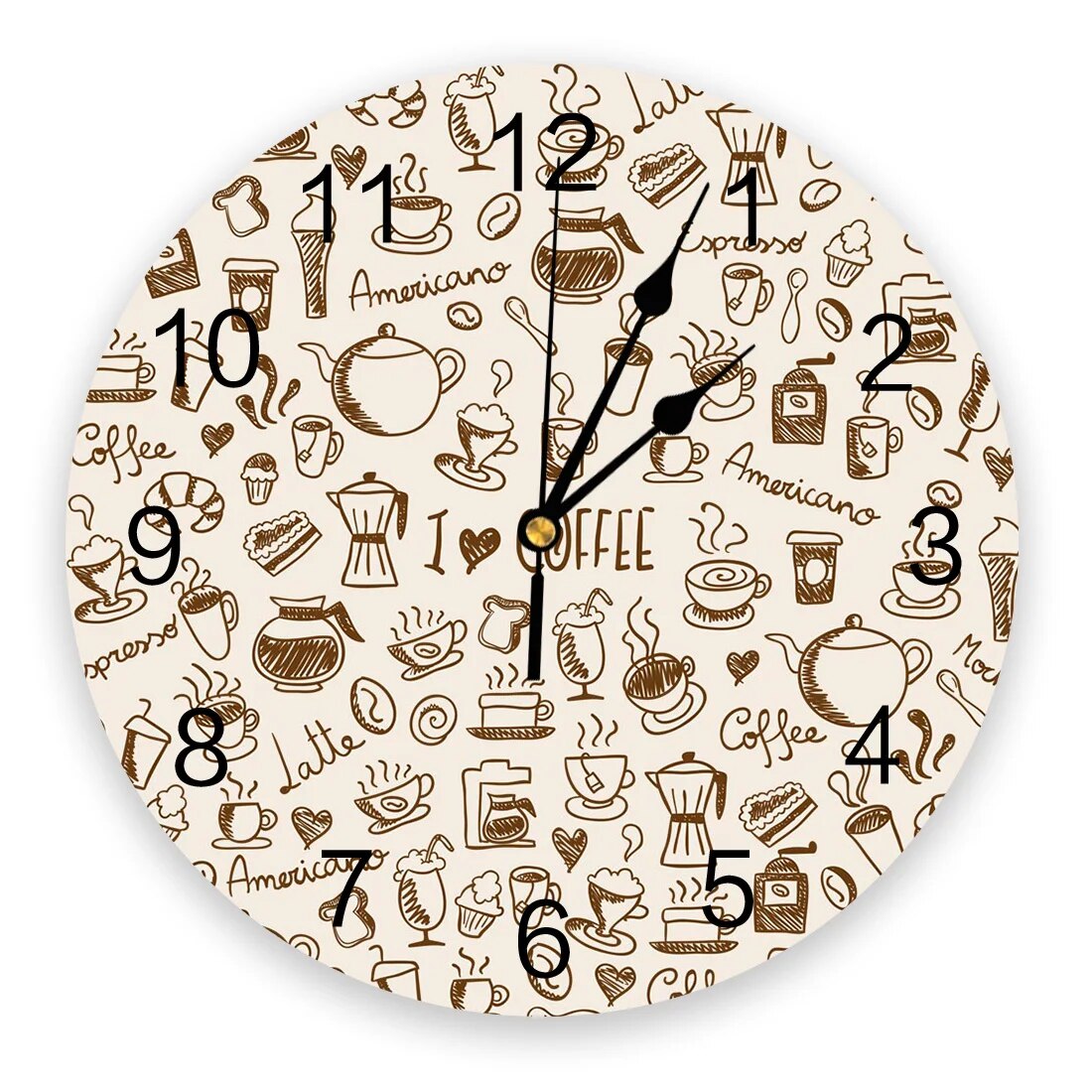 Cartoon Food Ice Cream Cup Wall Clock Home Decor Bedroom Silent Oclock ...