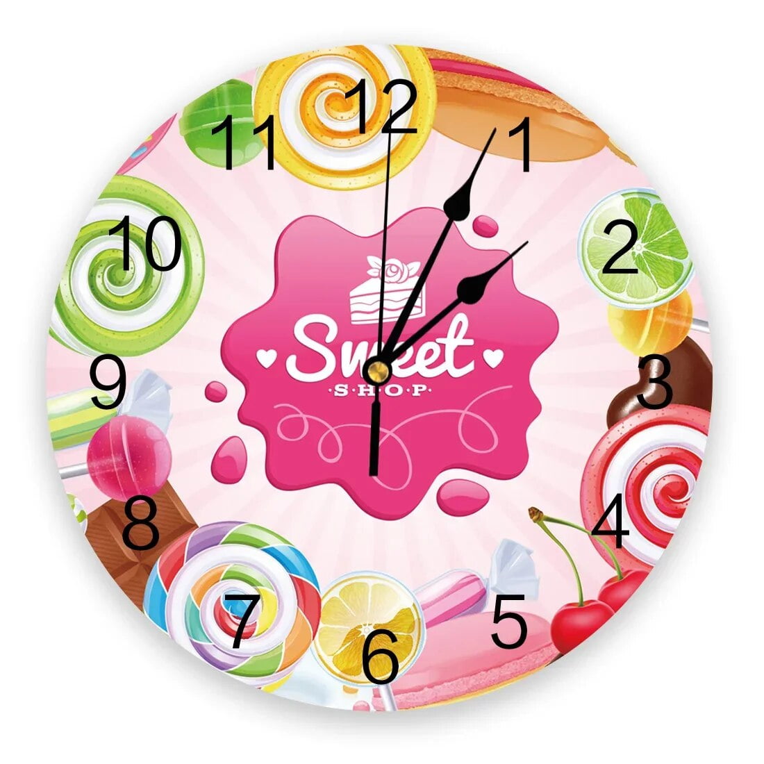 Cartoon Food Ice Cream Cup Wall Clock Home Decor Silent Wall Clock ...