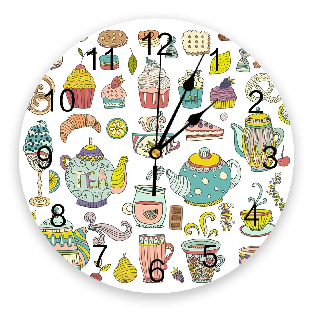 Cartoon Food Ice Cream Cup Wall Clock Home Decor Silent Wall Clock ...