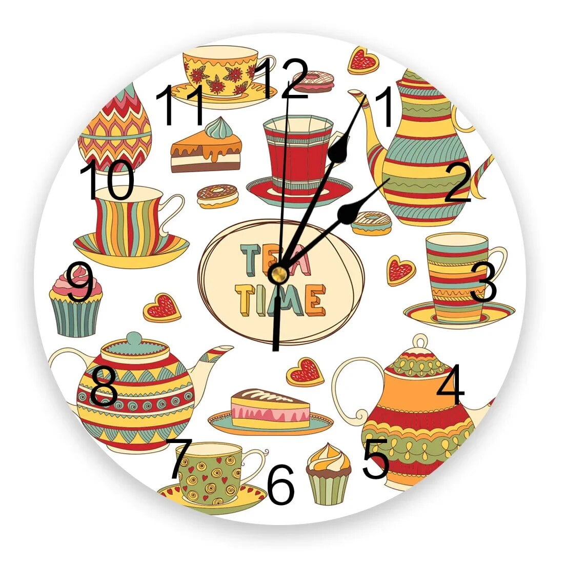 Cartoon Food Ice Cream Cup Wall Clock Home Decor Silent Wall Clock ...