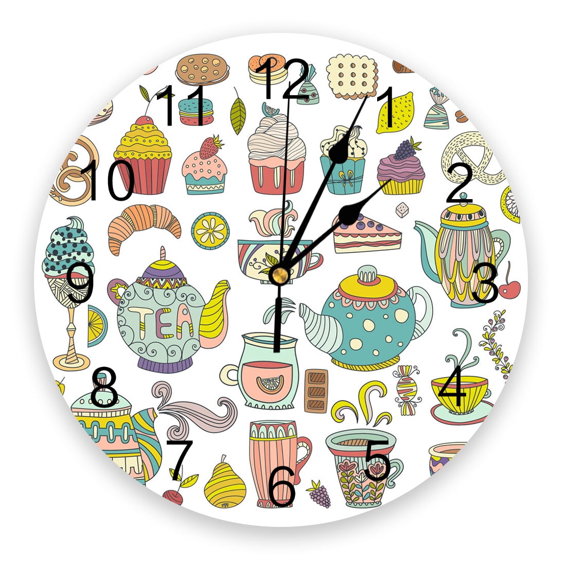 Cartoon Food Ice Cream Cup Wall Clock Home r Silent Wall Clock Modern ...