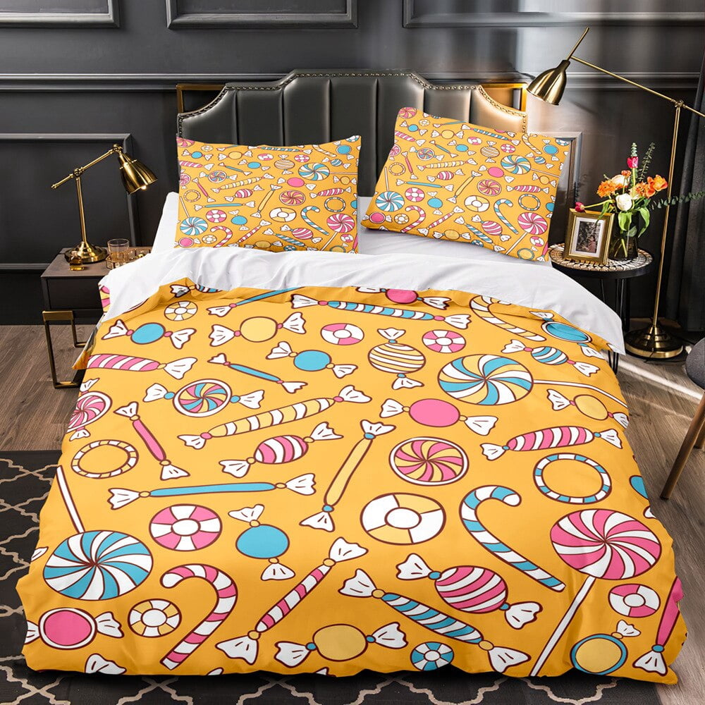 Cartoon Foods Duvet Cover Delicious Pie for Kids Teen American Fast ...