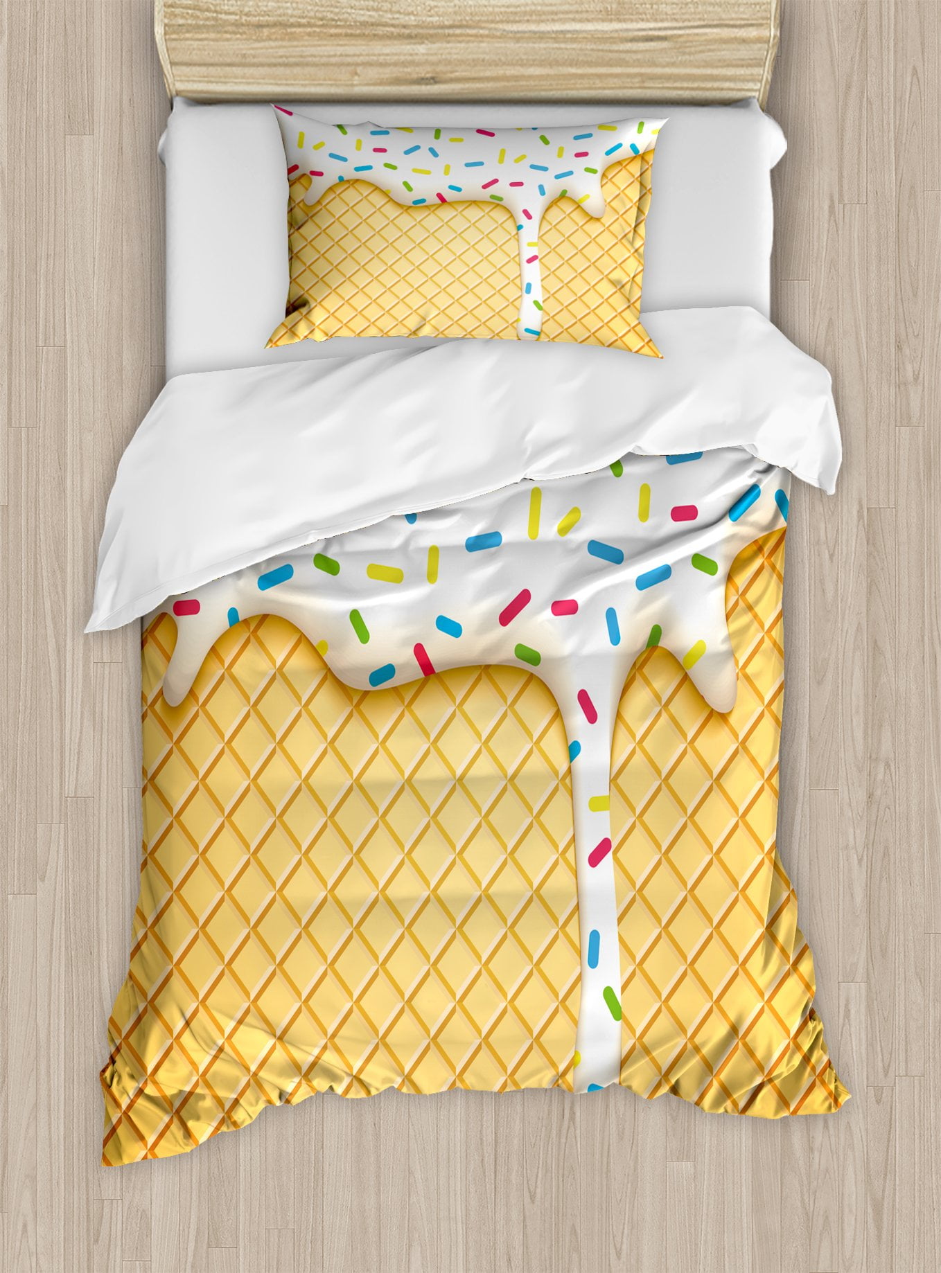 Cartoon Foods Duvet Cover Delicious Pie for Kids Teen American Fast ...