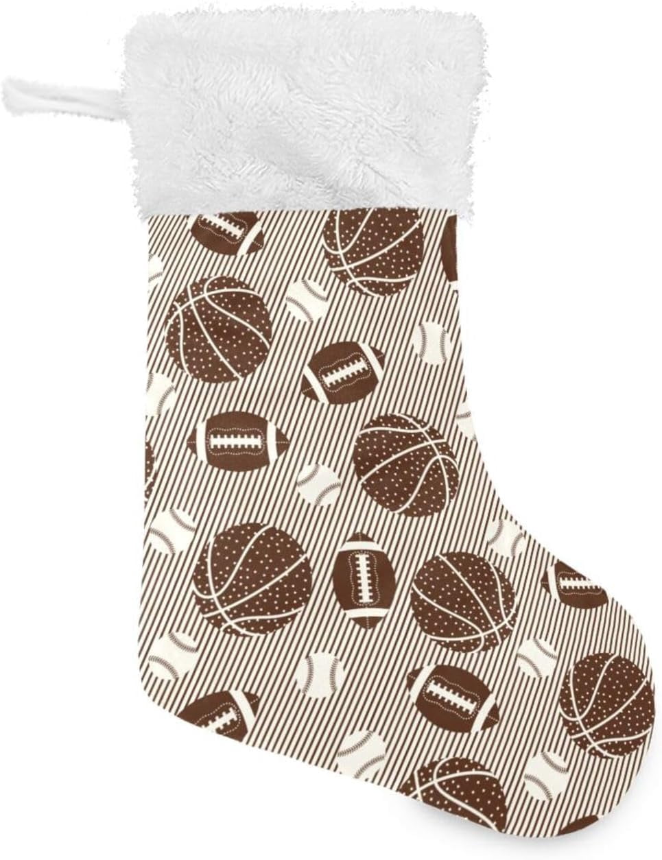 Cartoon Football & Baseball Christmas Stocking 18 in Hanging Stocking ...