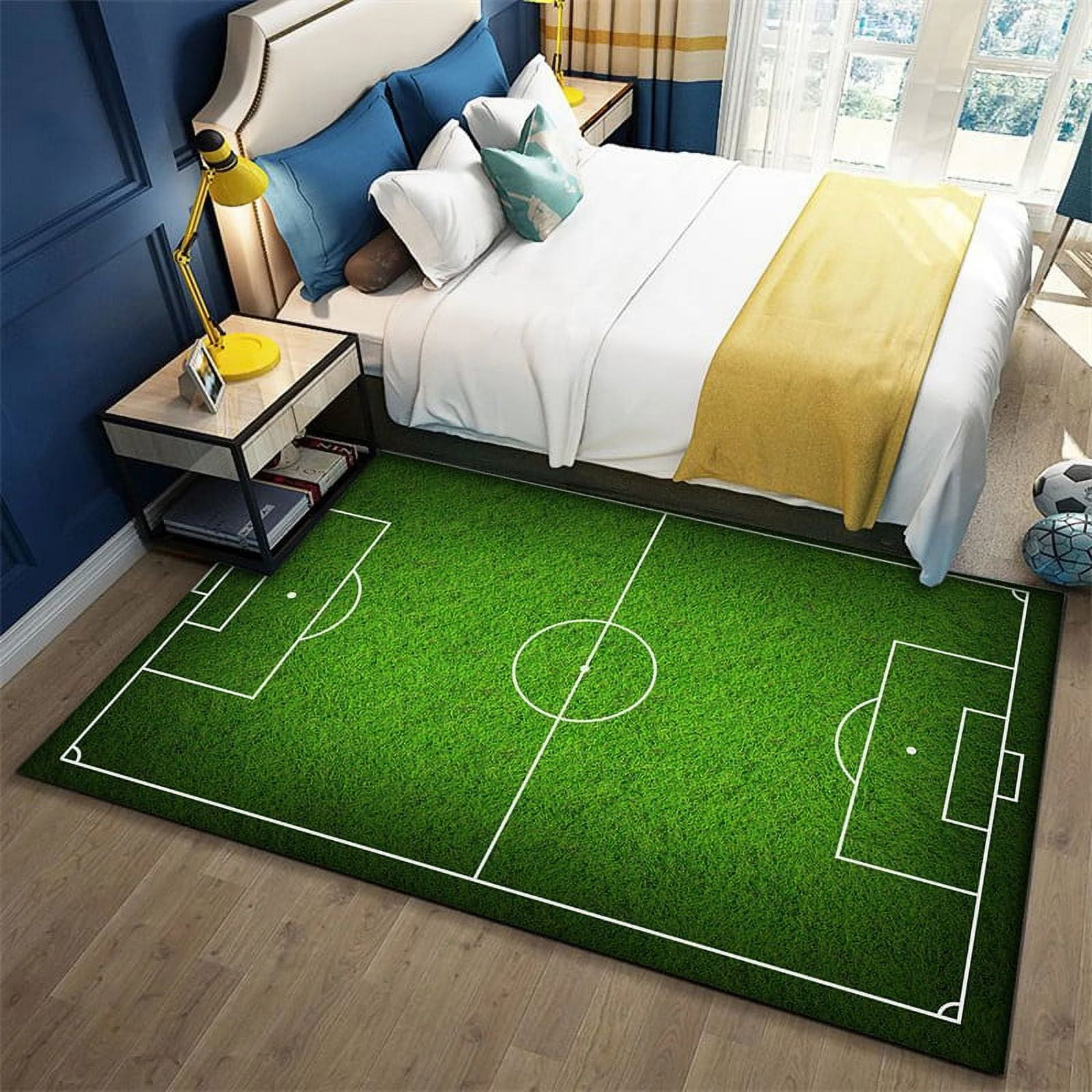Cartoon Football Field Carpet Sports Theme Play Mat for Green Soccer ...