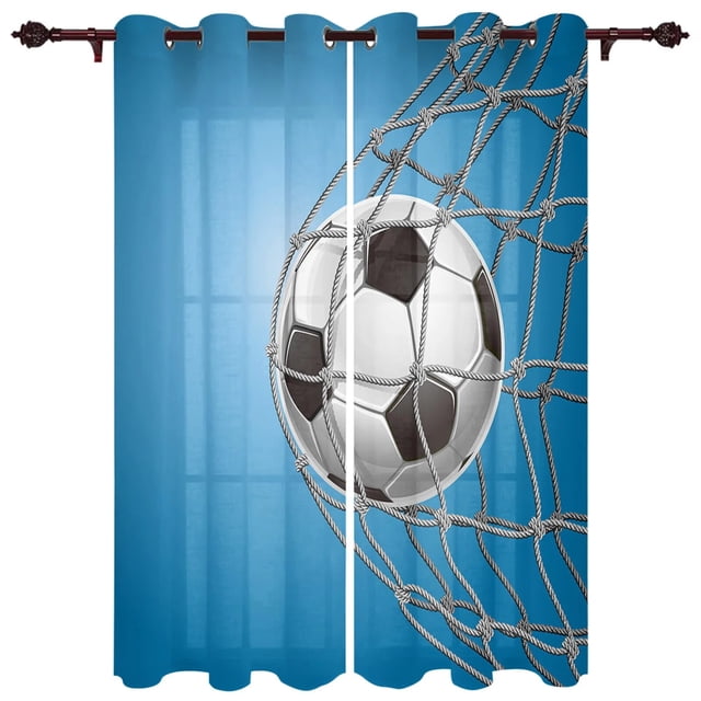 Cartoon Football Net Blue Gradient Curtains Modern Living Room Decor ...