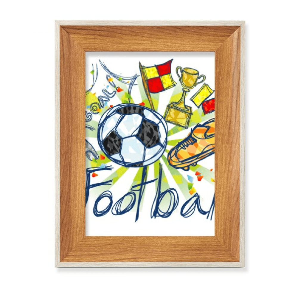 Cartoon Football Series Pattern Soccer Desktop Wooden Photo Frame ...