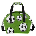 Cartoon Football on Green Background Insulated Lunch Bag Reusable ...