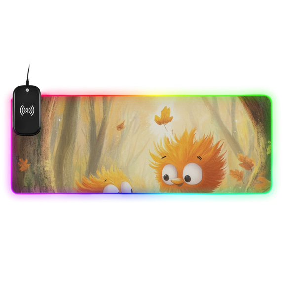 Cartoon Forest Cute Animals Wireless Charging RGB Gaming Mouse Pad ...