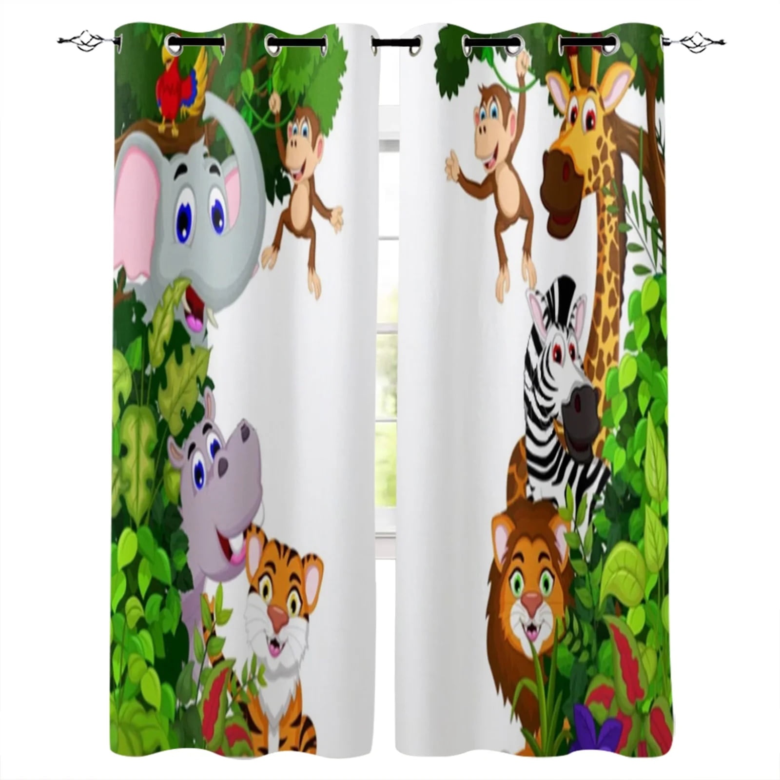 Cartoon Fox Animals Window Curtains Curtains for Living Room Decorative ...