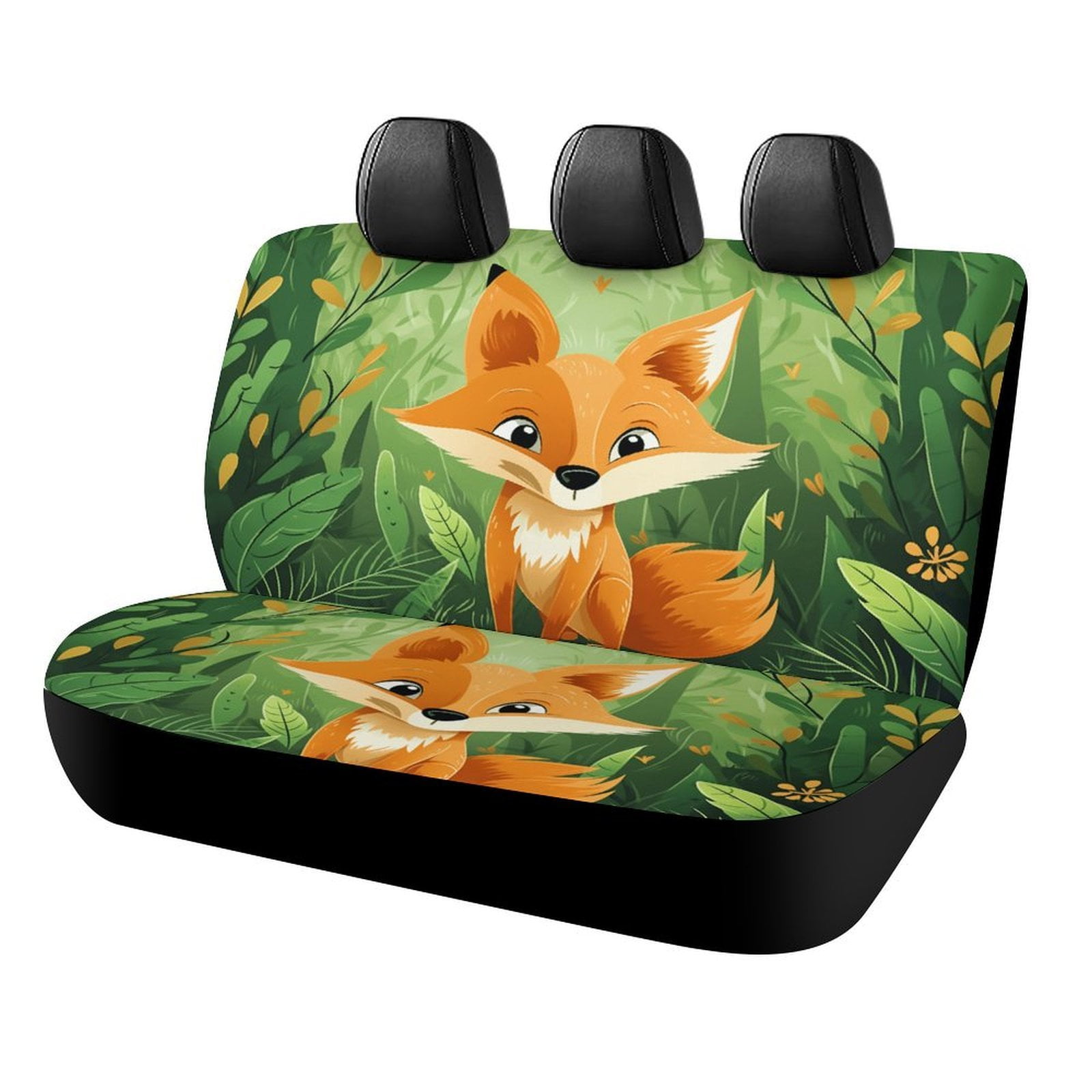 Cartoon Fox Dreamy Car Rear Seat Covers Back Elastic Flexible Car Seat ...