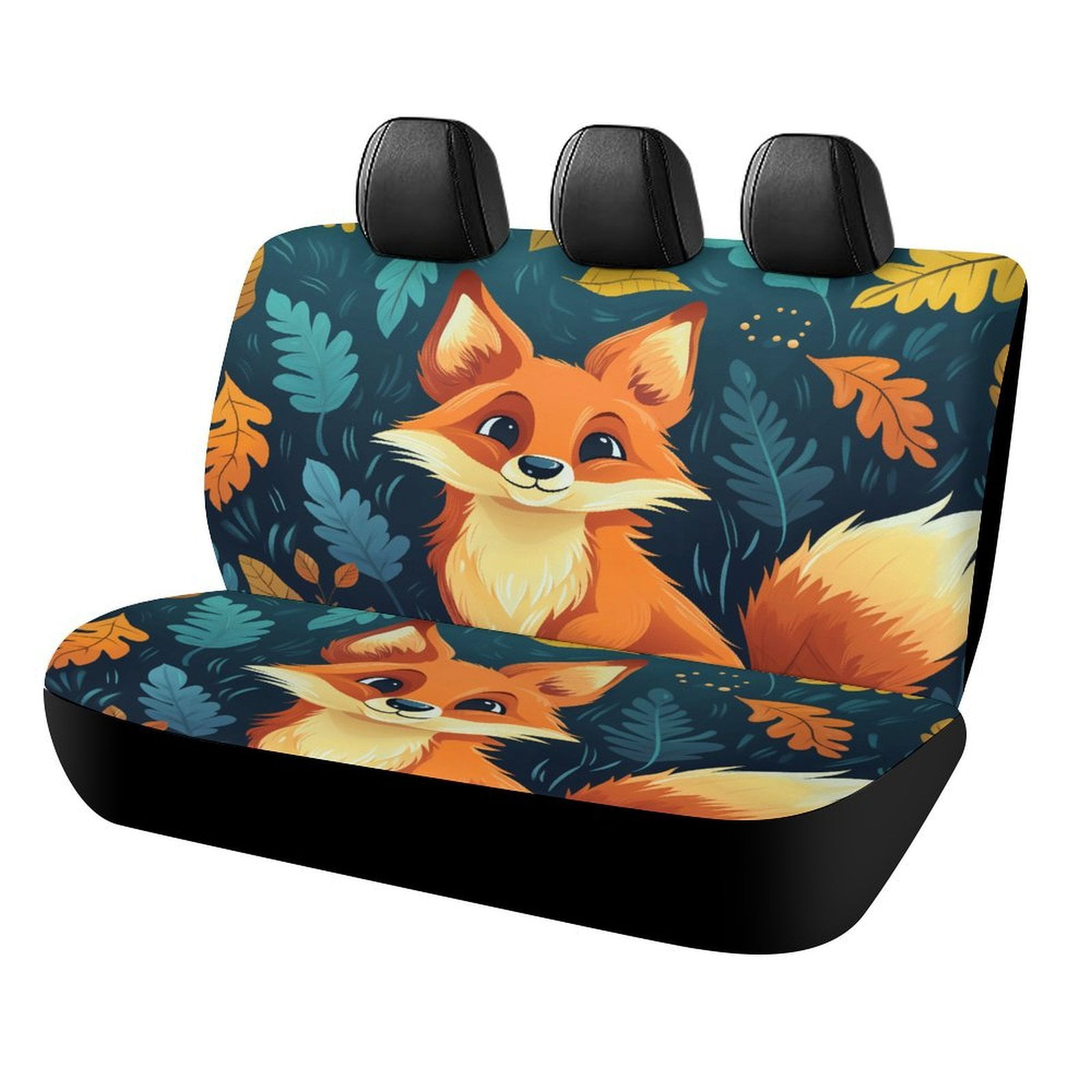 Cartoon Fox Dreamy Car Rear Seat Covers,Bench Back Seat Cover , Easy to ...