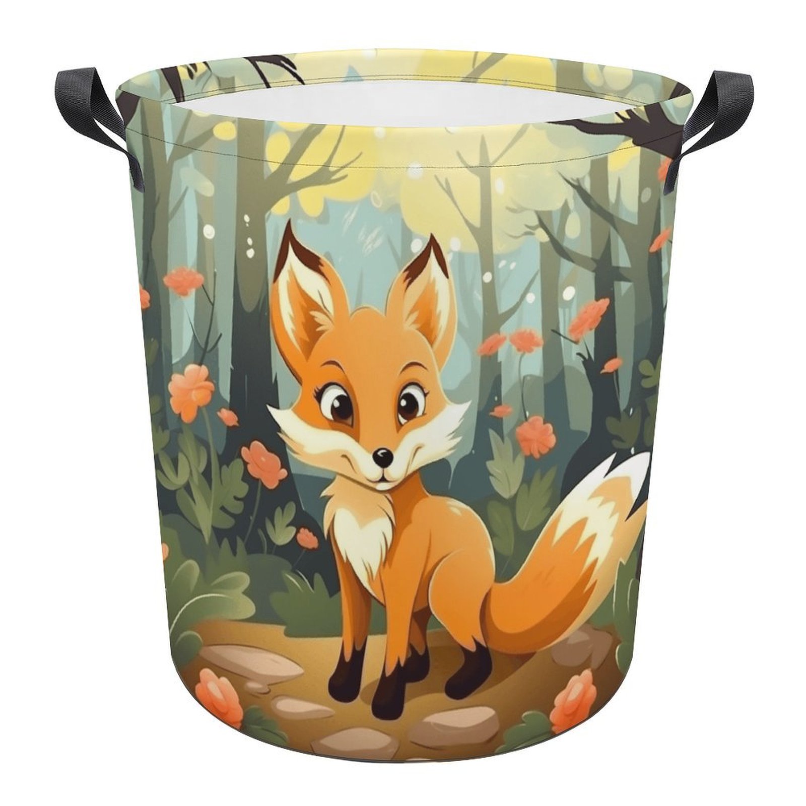 Cartoon Fox Dreamy Laundry Basket Storage Basket Controller Clothes Organizer Bin Waterproof ...