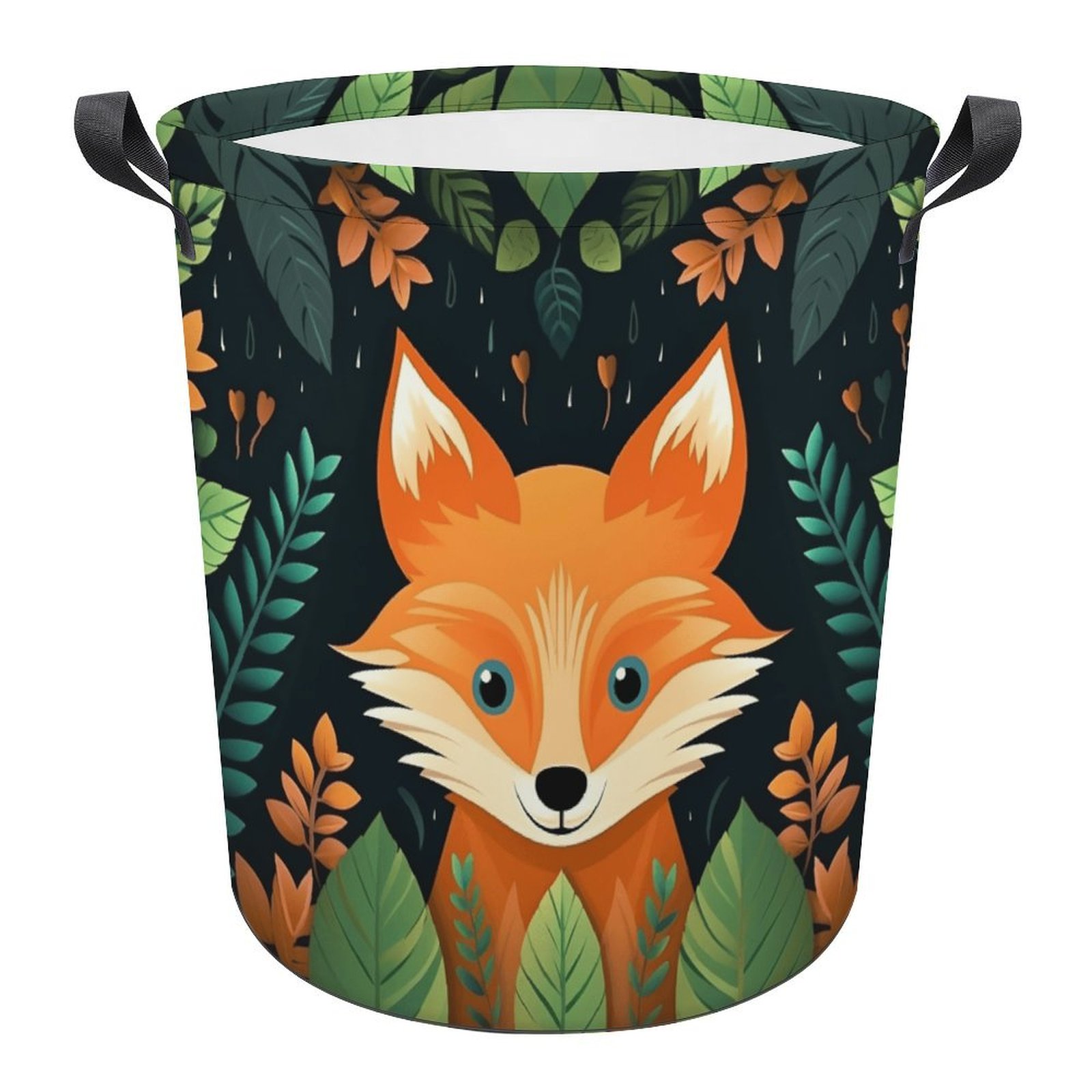 Cartoon Fox Dreamy Print Foldable Laundry Basket for Clothes Storage ...