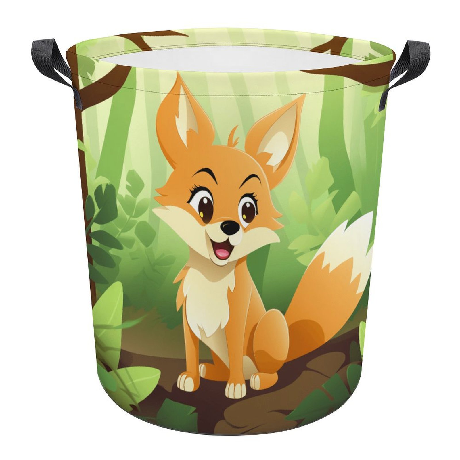 Cartoon Fox Dreamy Print Foldable Laundry Basket for Clothes Storage ...