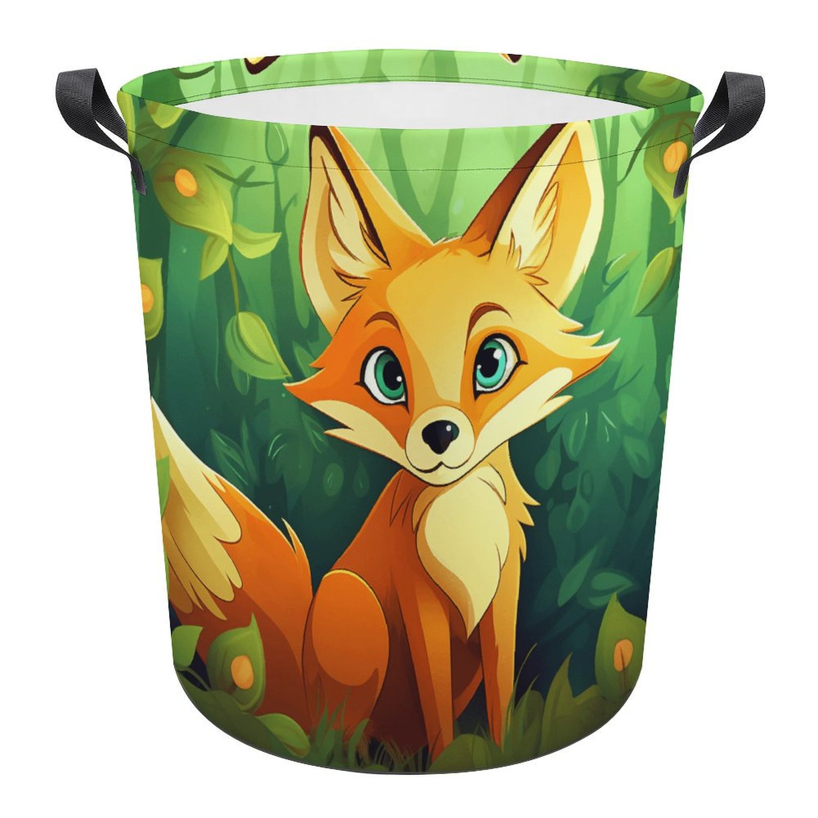 Cartoon Fox Dreamy Print Foldable Laundry Basket for Clothes Storage ...