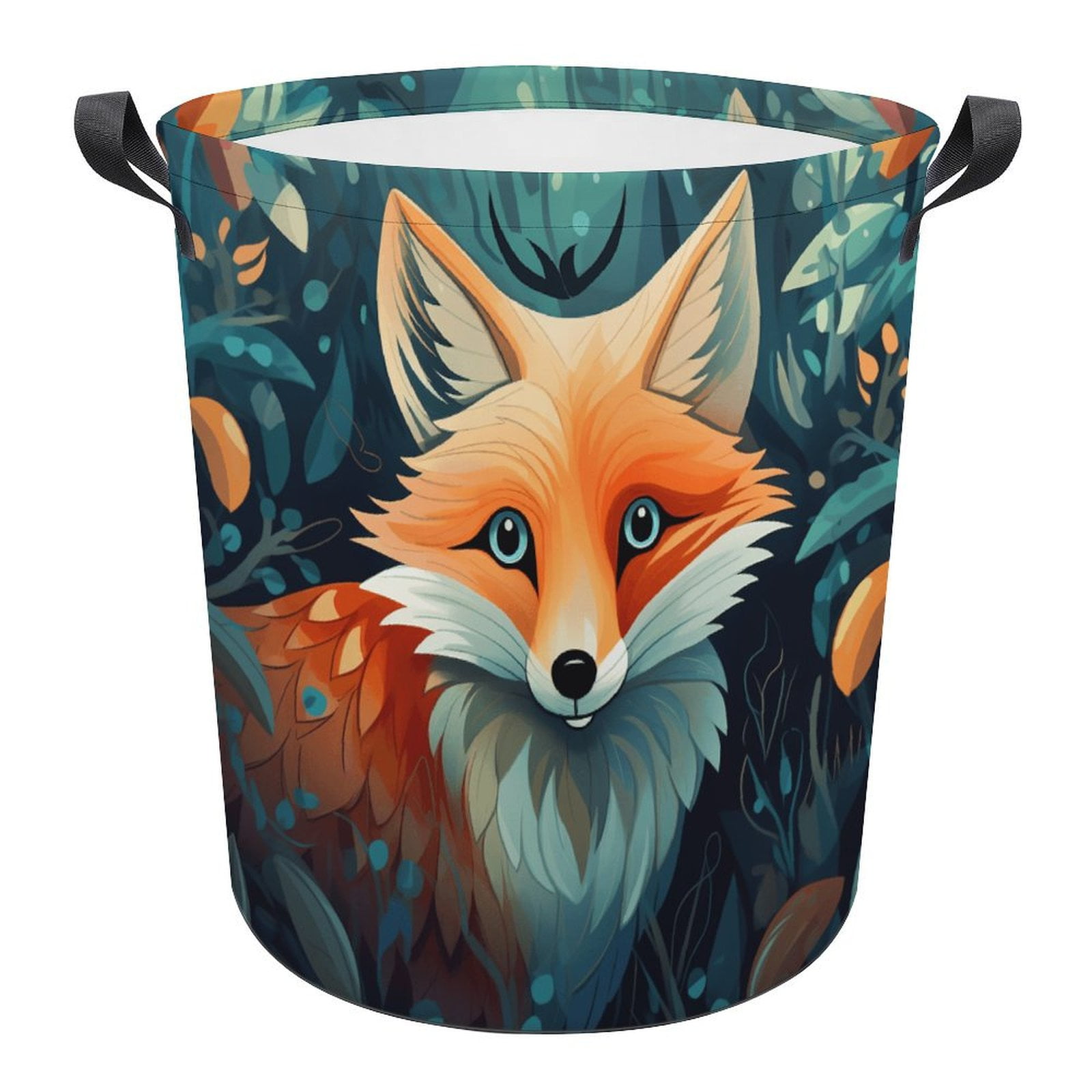 Cartoon Fox Dreamy Print Foldable Laundry Basket for Clothes Storage ...