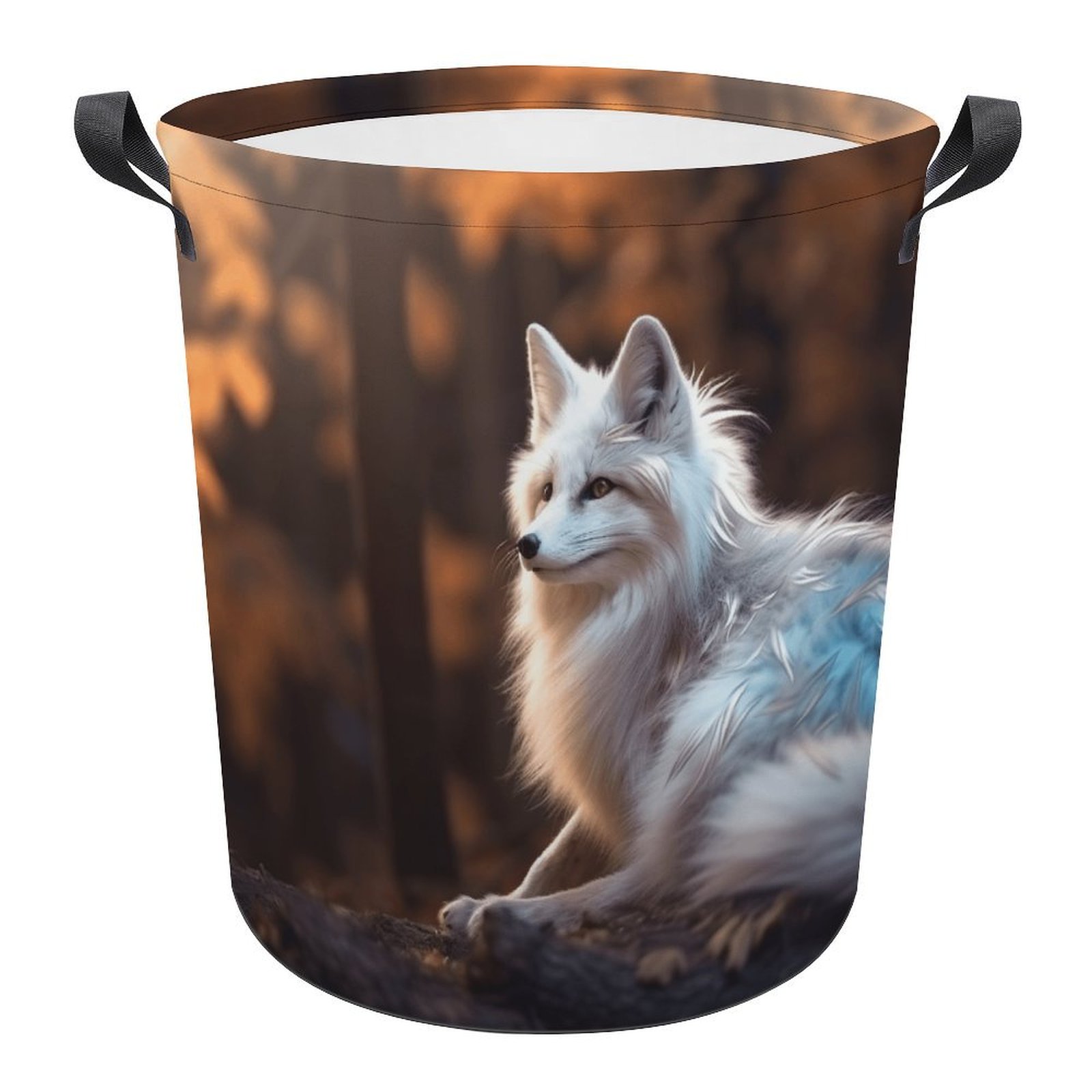 Cartoon Fox Dreamy Print Foldable Laundry Basket for Clothes Storage ...