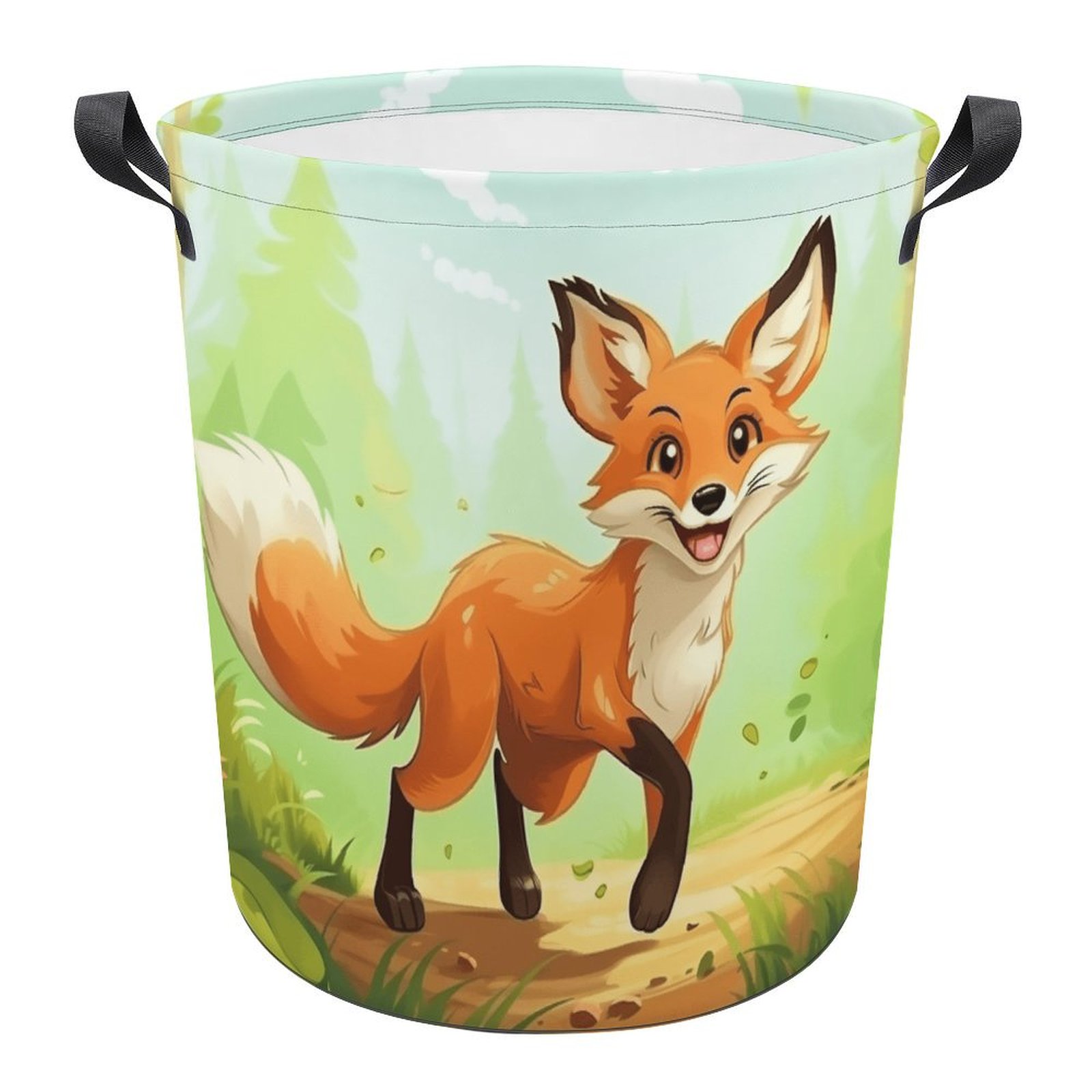 Cartoon Fox Dreamy Print Foldable Laundry Basket for Clothes Storage ...