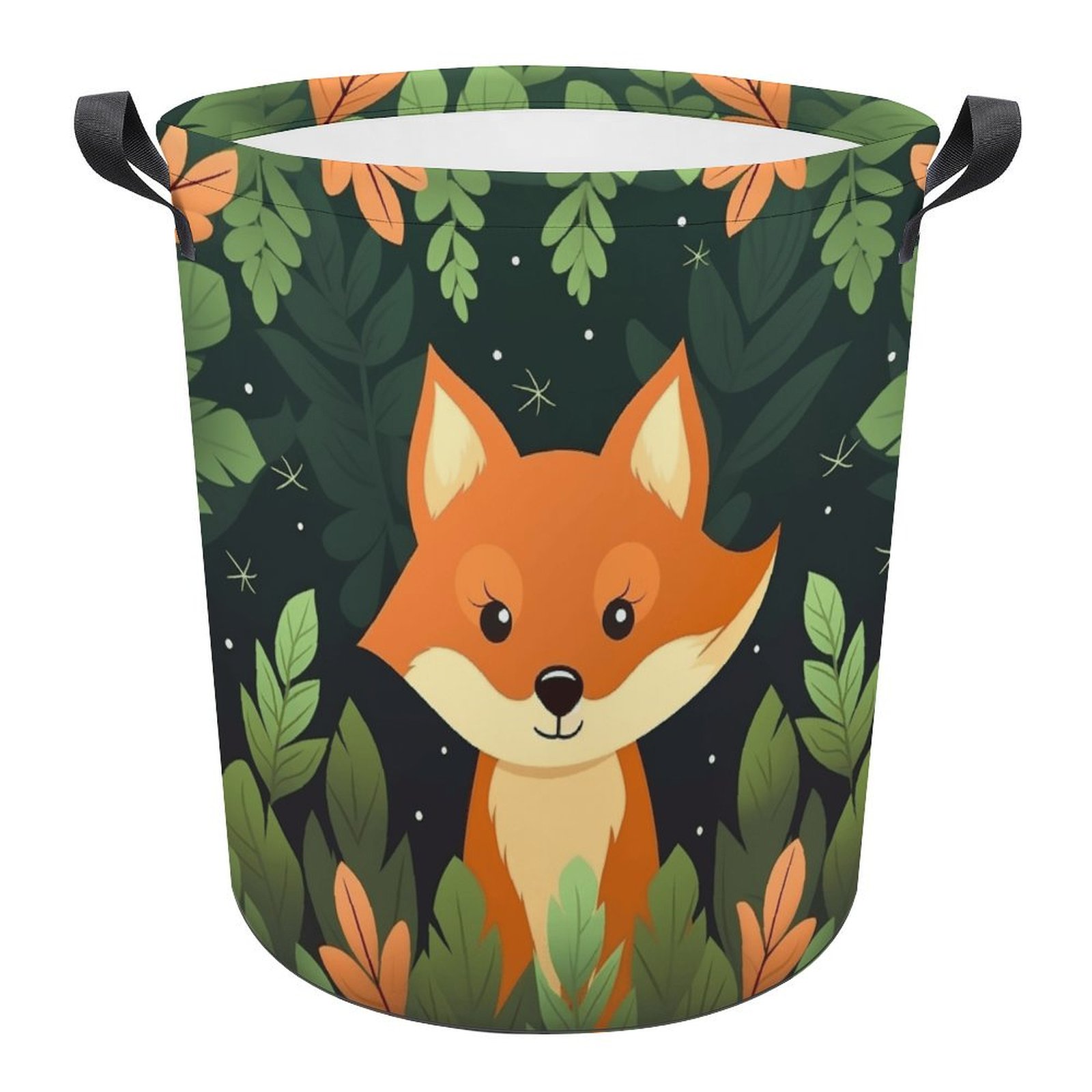 Cartoon Fox Dreamy Print Foldable Laundry Basket for Clothes Storage ...