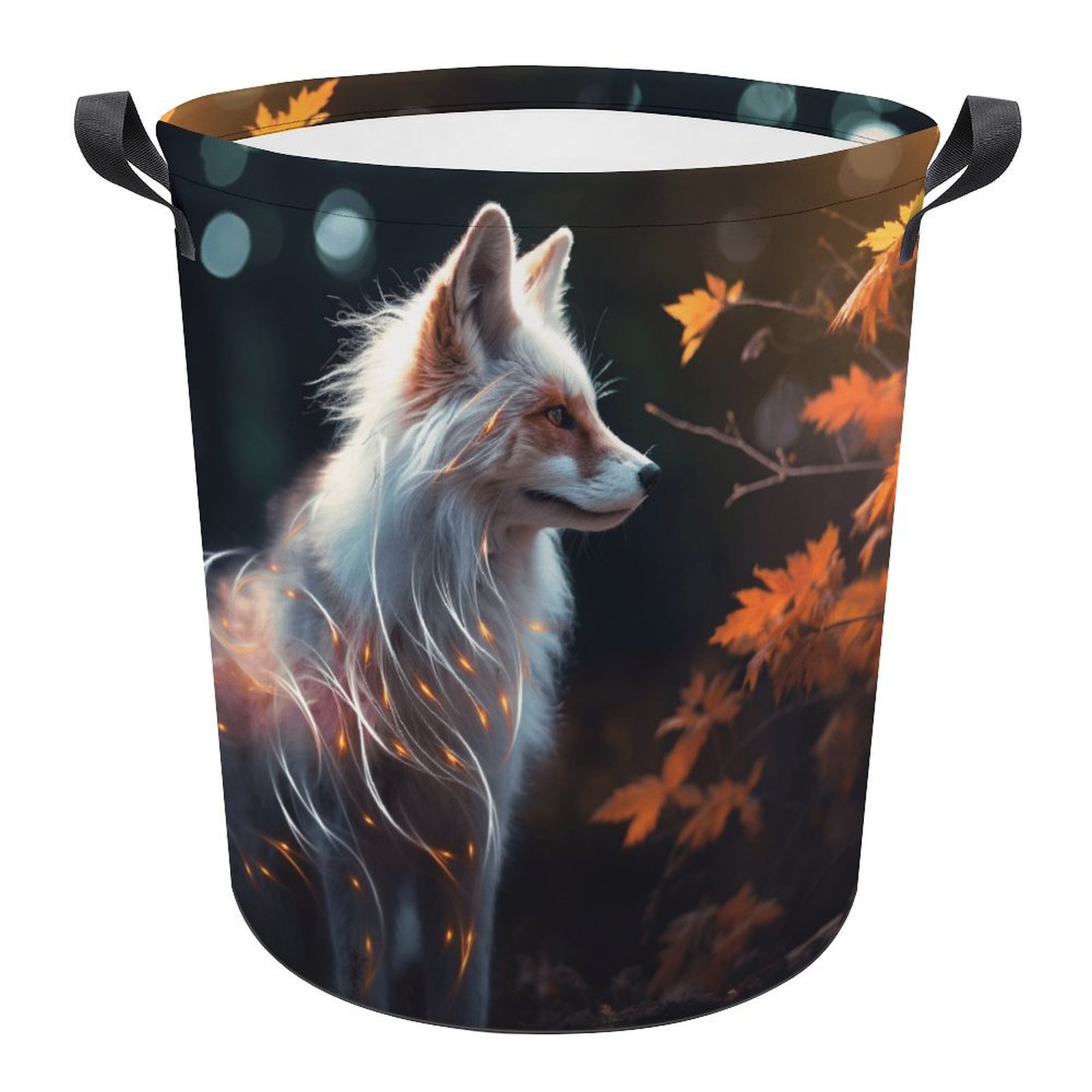 Cartoon Fox Dreamy Print Foldable Laundry Basket for Clothes Storage ...