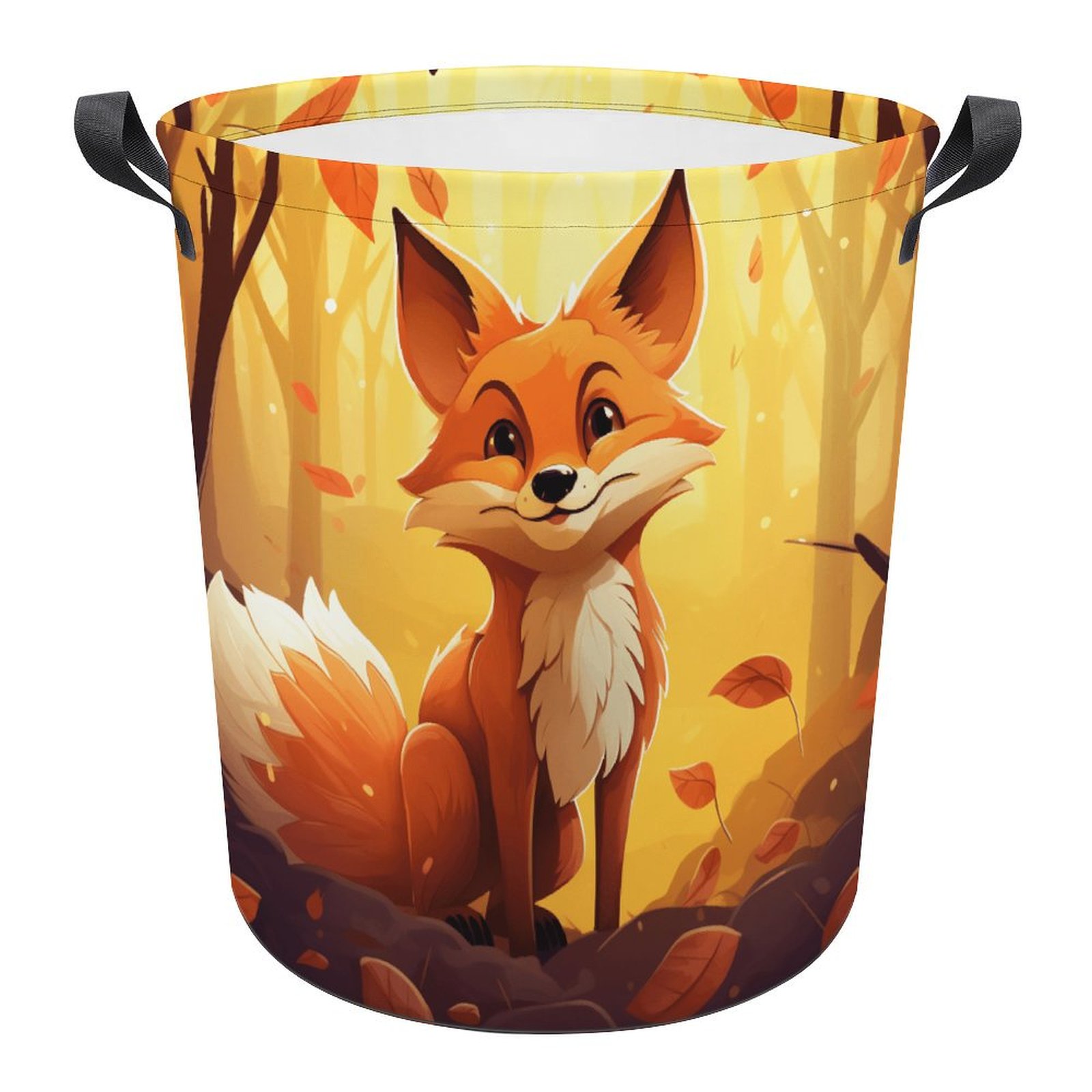 Cartoon Fox Dreamy Print Foldable Laundry Basket for Clothes Storage ...