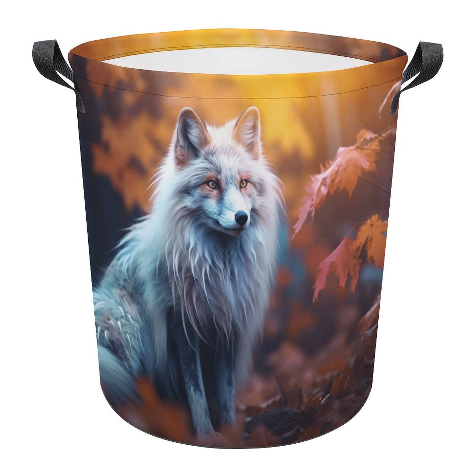 Cartoon Fox Dreamy Print Foldable Laundry Basket for Clothes Storage ...