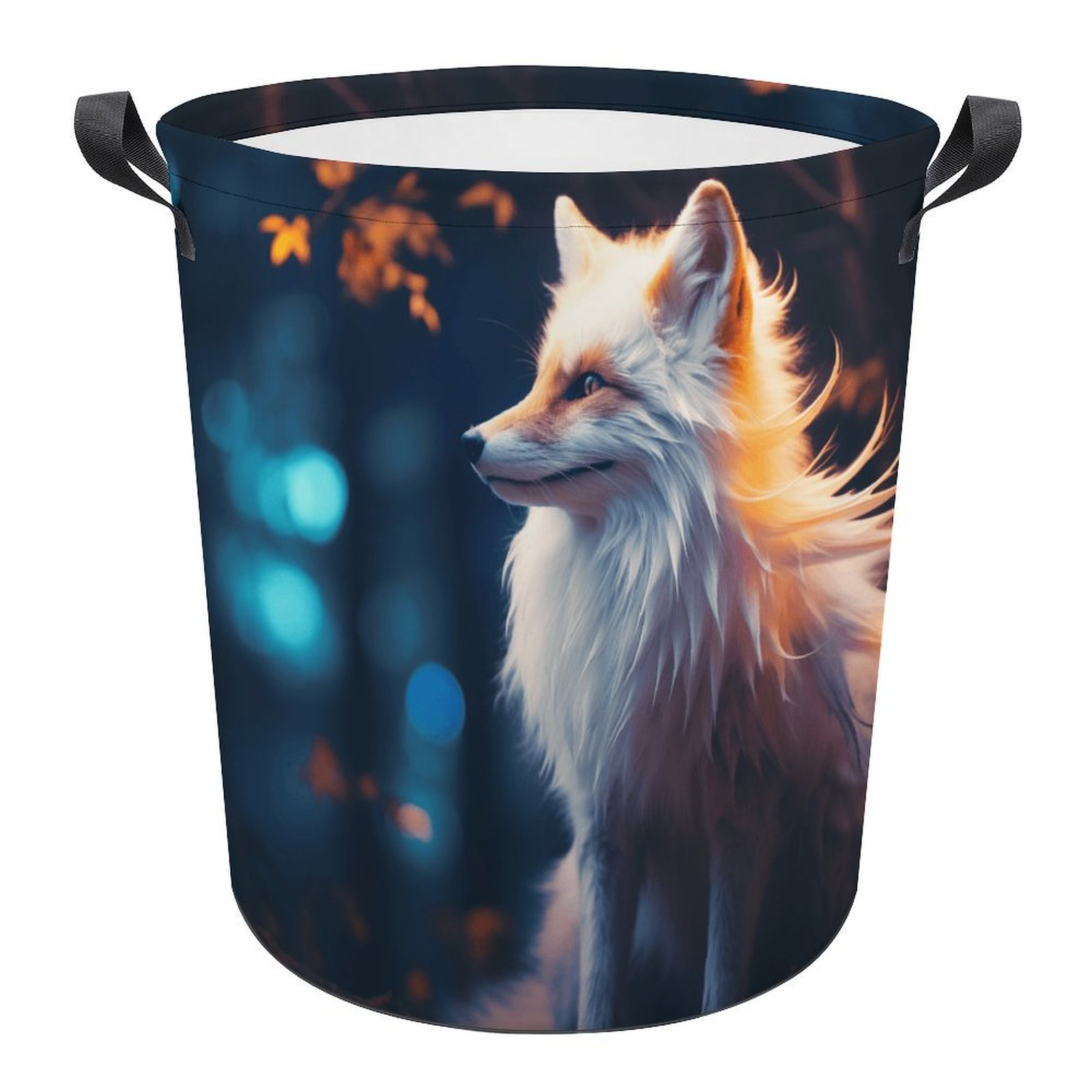 Cartoon Fox Dreamy Print Foldable Laundry Basket for Clothes Storage ...