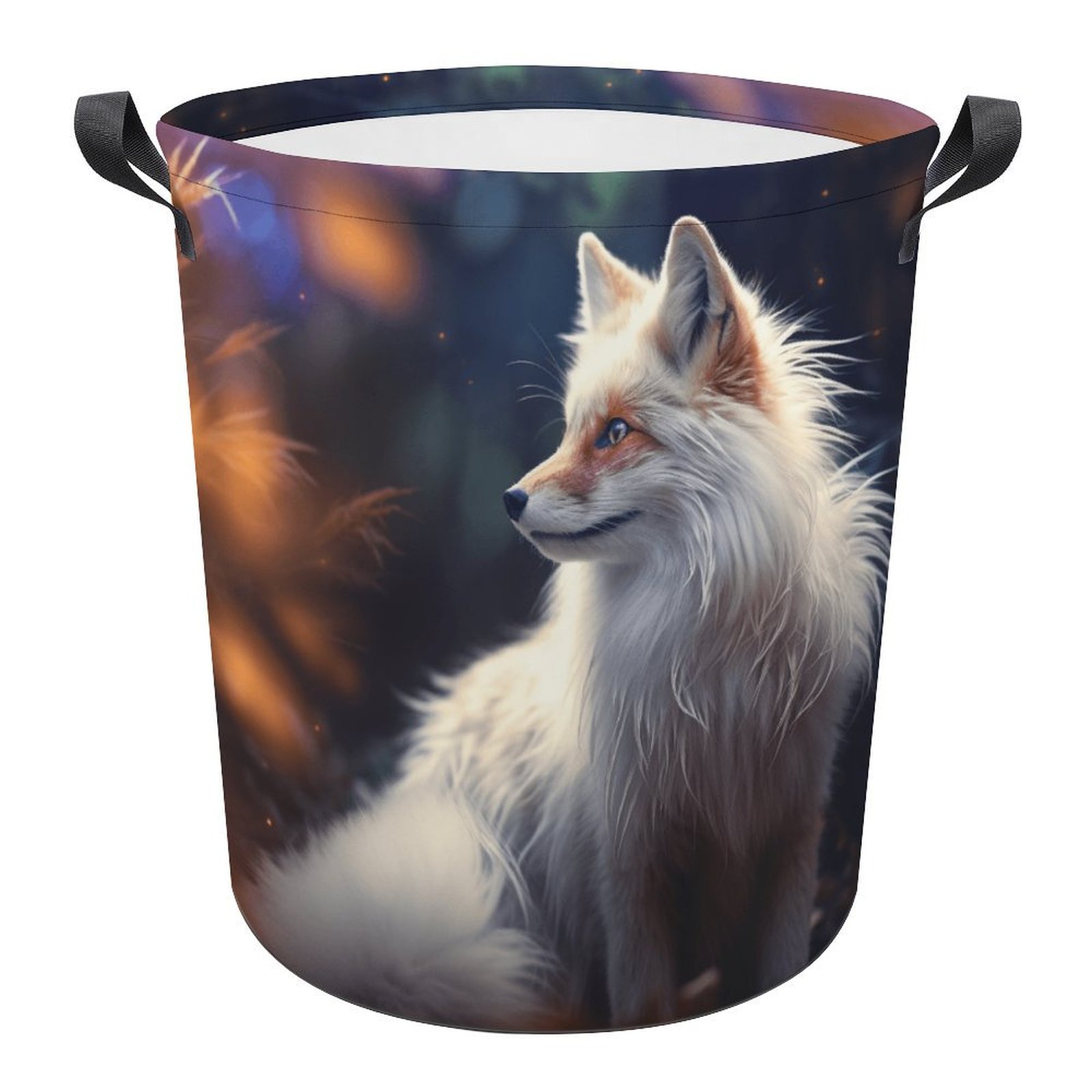 Cartoon Fox Dreamy Print Foldable Laundry Basket for Clothes Storage ...