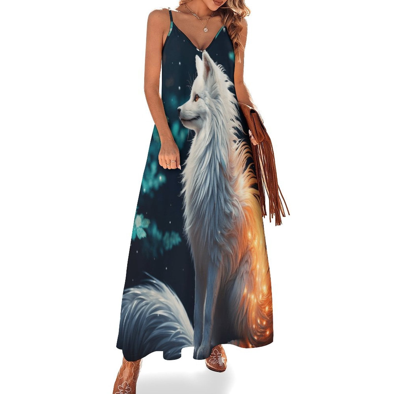 Cartoon Fox Dreamy Sleeveless Dress Women's Luxury Party Dress Birthday ...