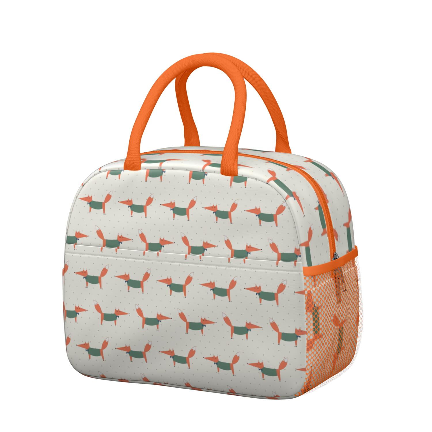Cartoon Fox Lunch Tote for Women, Adorable Forest Night Scene Design ...