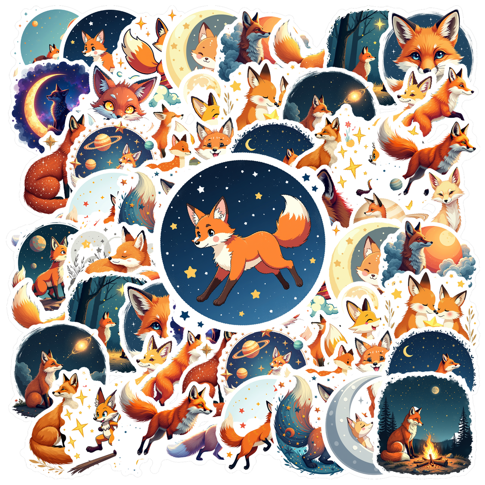 Cartoon Fox Theme Stickers, Waterproof Fox Theme Sticker for Water ...