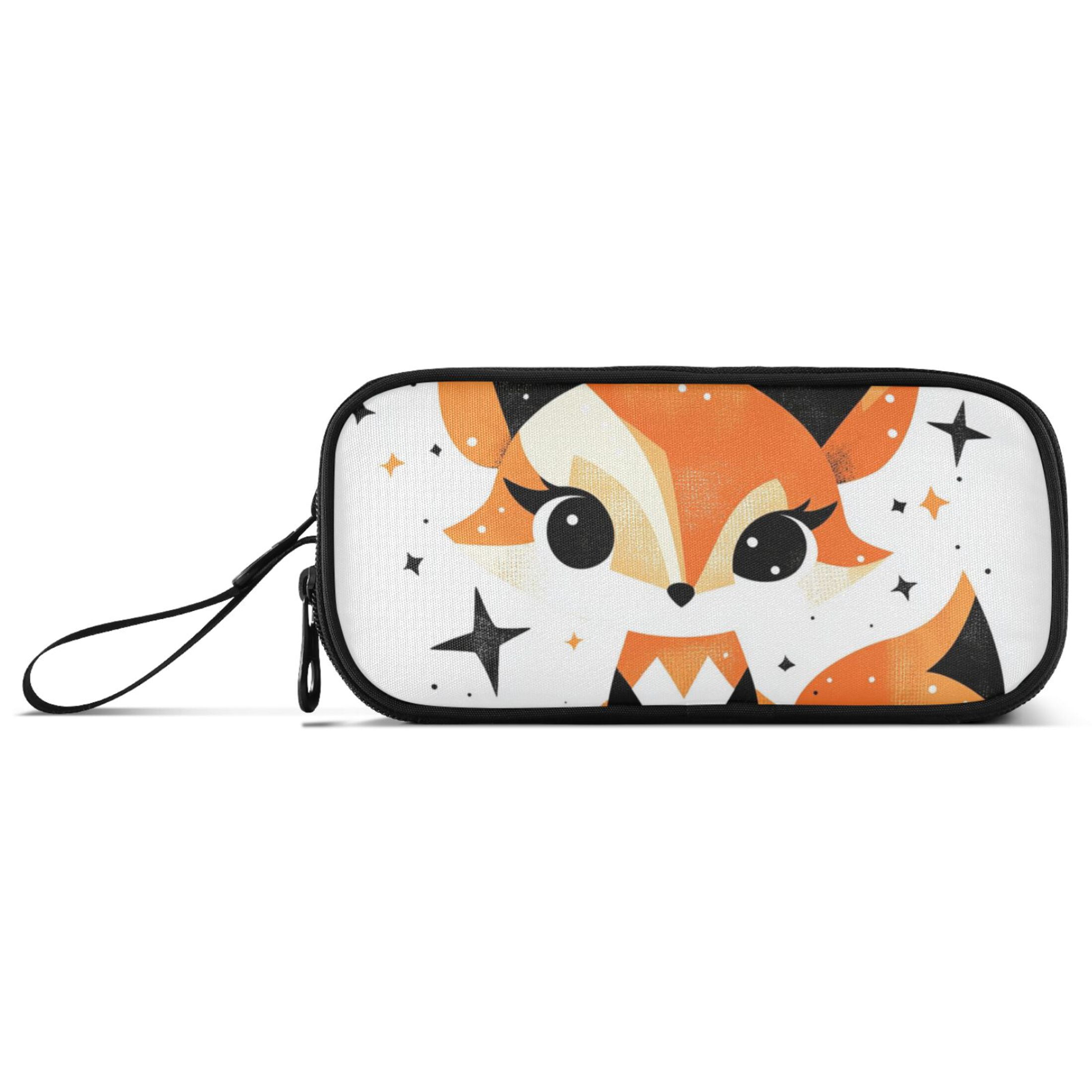 Cartoon Fox with Crown Pencil Case Stationary Holder Pen Bag Pencil ...