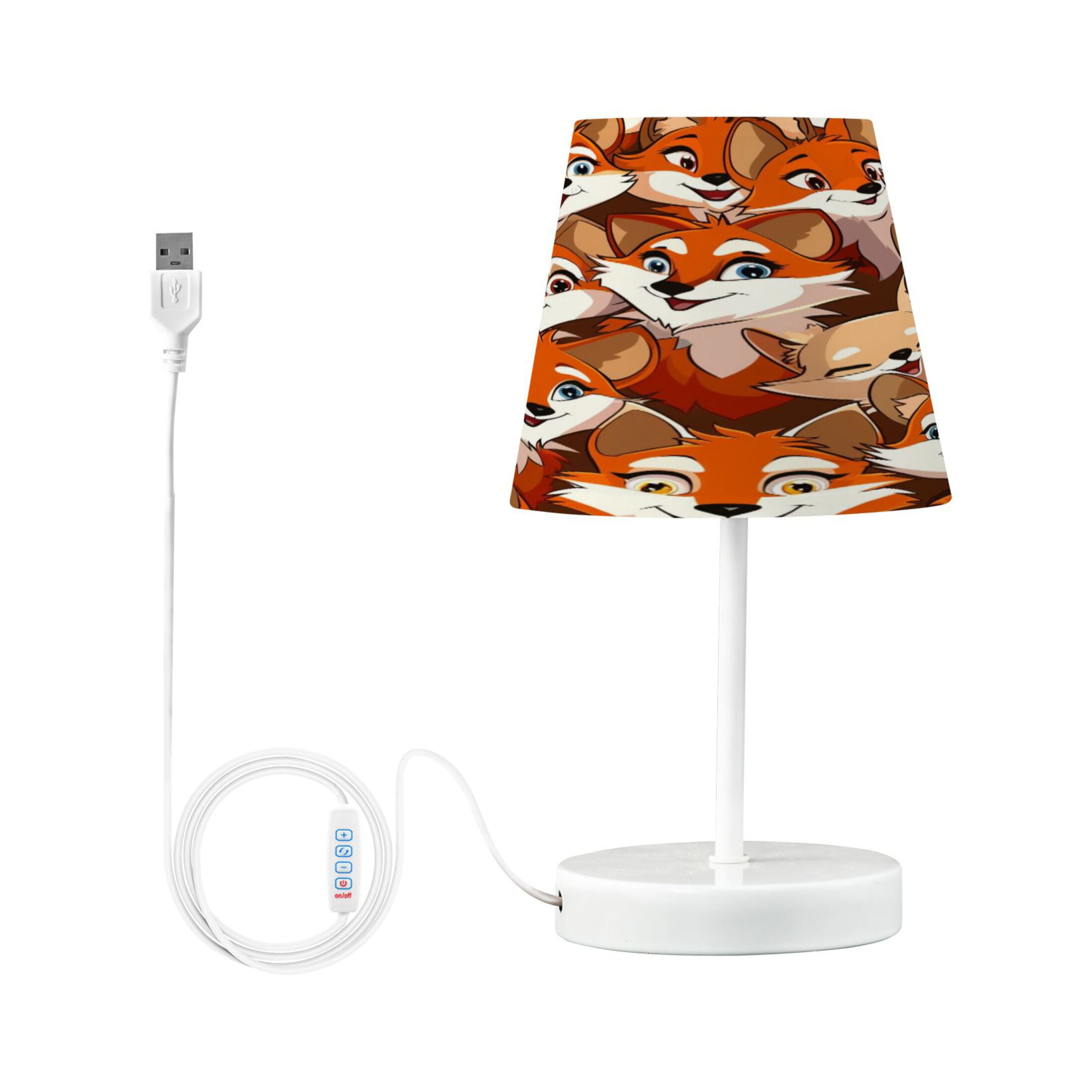 Cartoon Foxes Face Desk Lamp LED Table Nightstand Lamps with 3 Color ...