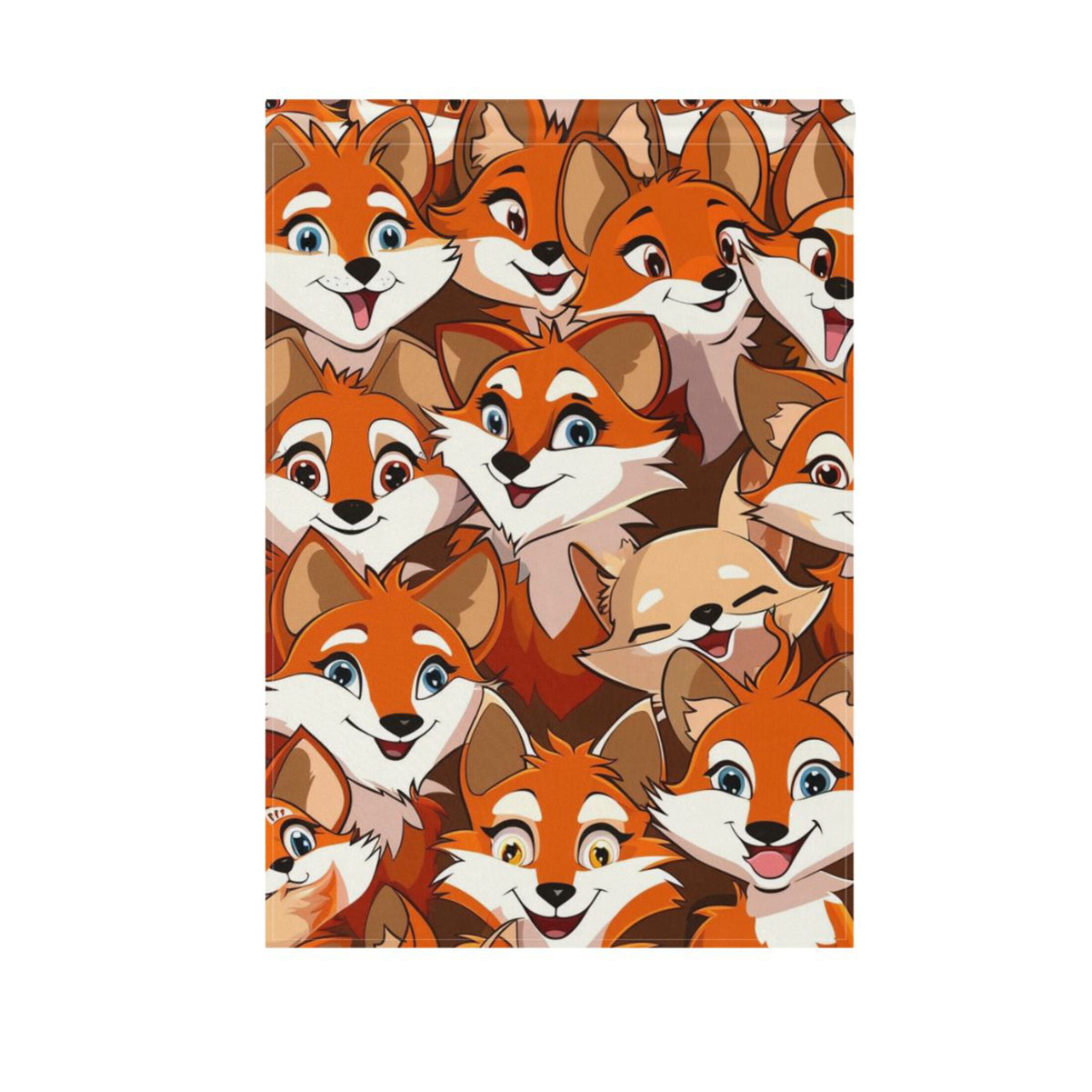 Cartoon Foxes Face Garden Flag 28"x40" Double-Sided Yard Flags for ...