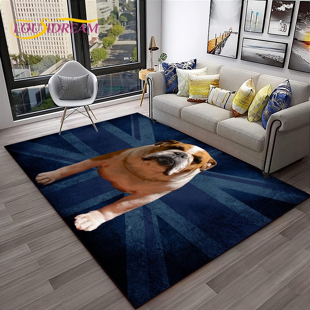 Cartoon French Pit Bull Dog Pet Carpet Rug for Home Living Room Bedroom ...