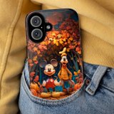 Cartoon Friends Autumn Leaves Pumpkins Phone Case with iPhone 17 to 11 ...