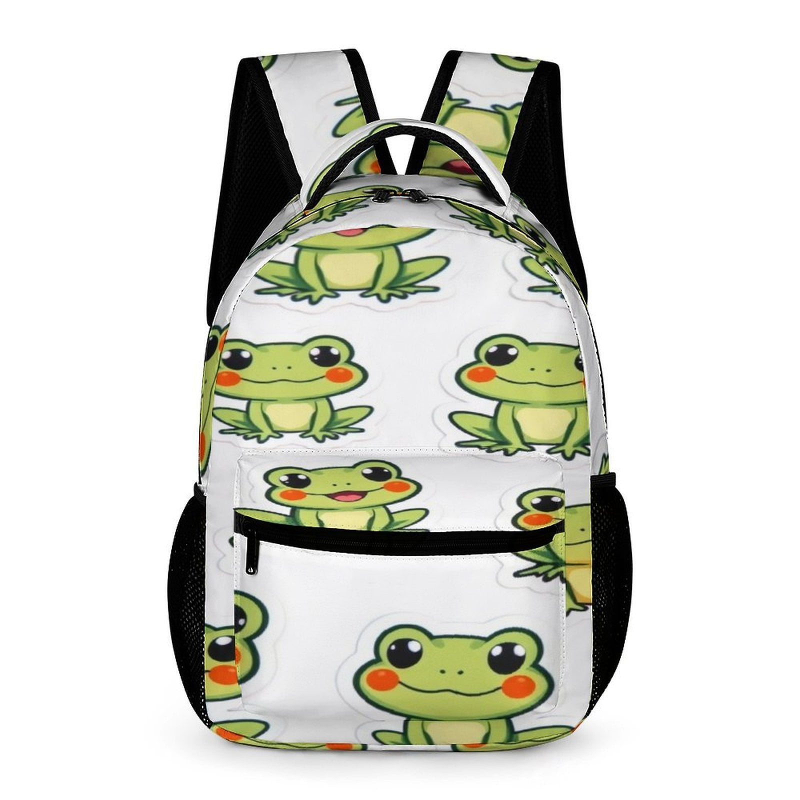 Cartoon Frog Backpacks Travel Bag Casual Laptop Daypack Middle School ...