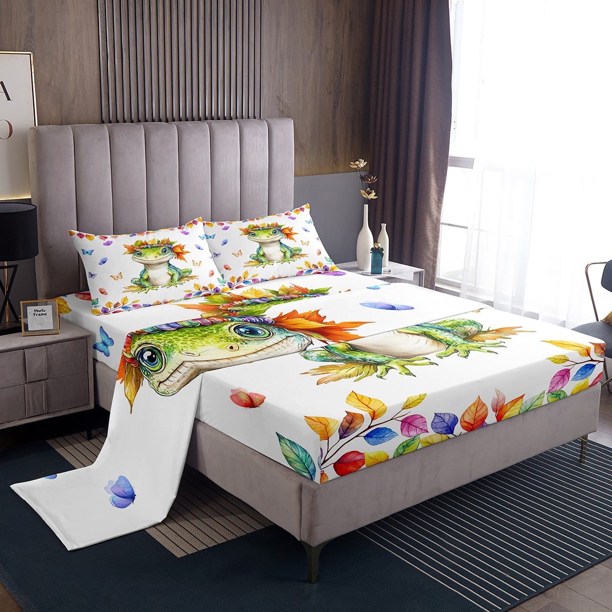 Cartoon Frog Bed Sheets Set Cute Animal Queen Sheet Set, Kawaii ...