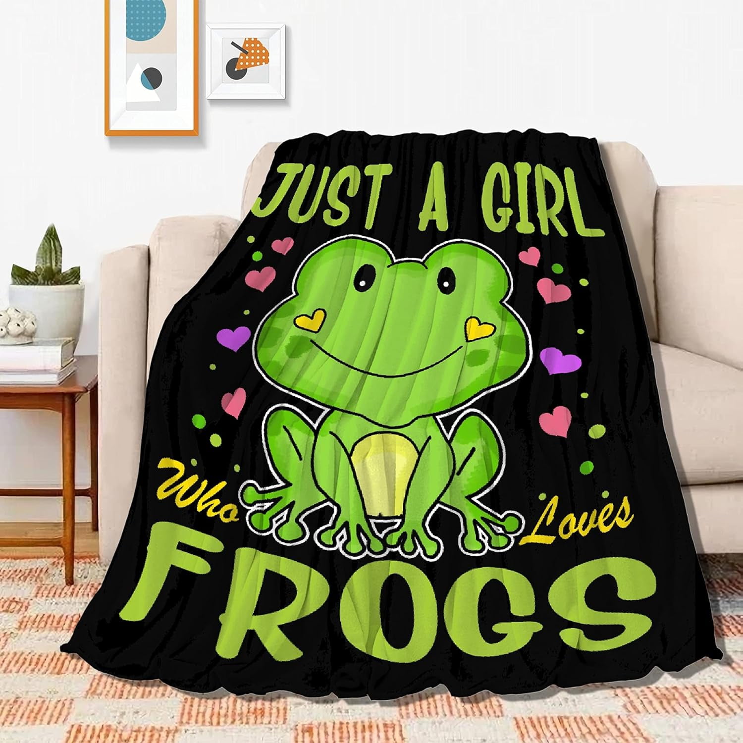Cartoon Frog Blanket -50"x40" Small for Kids Just Girl Who Loves Frogs ...